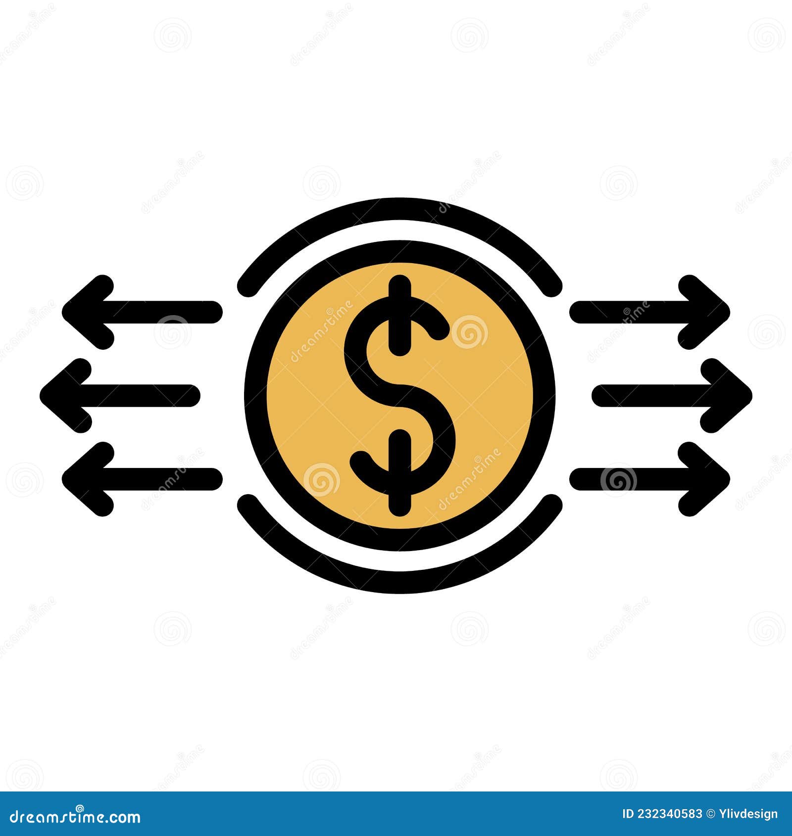 Exchange Rates Icon Color Outline Vector Stock Vector - Illustration of ...