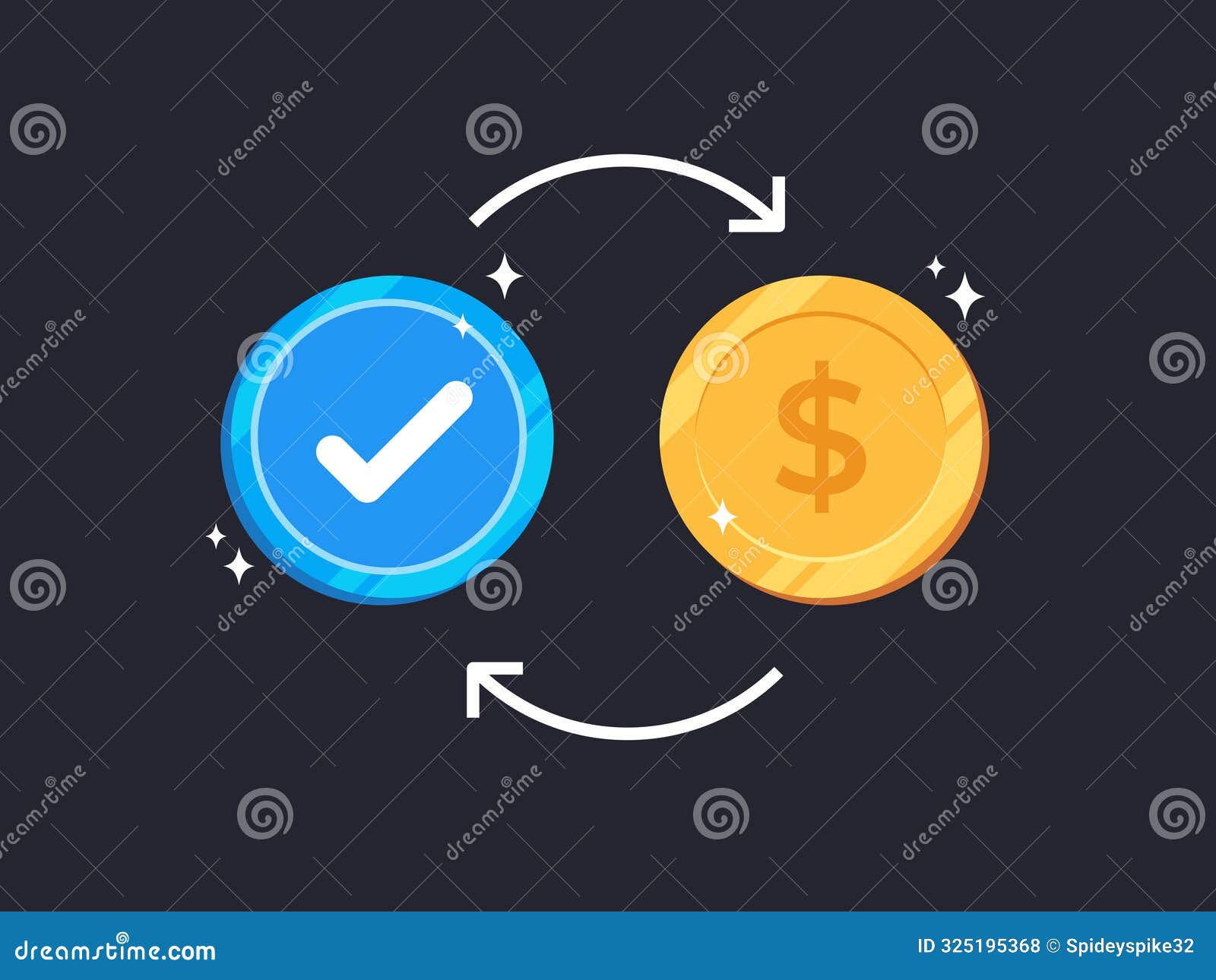 An Exchange between Solution and Money. Vector Illustration Stock ...