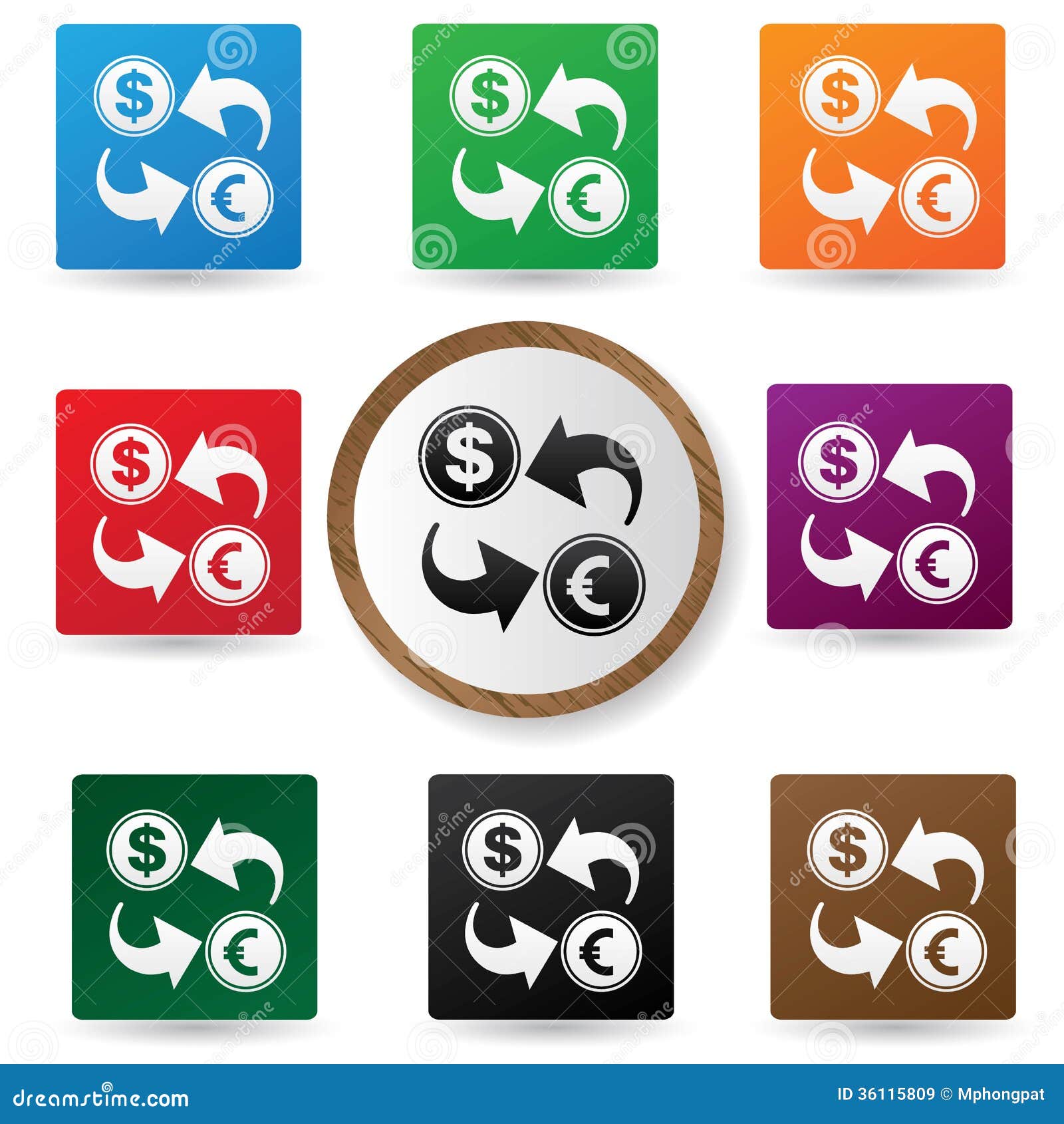Exchange Symbol,Colorful Buttons Stock Illustration - Illustration of ...