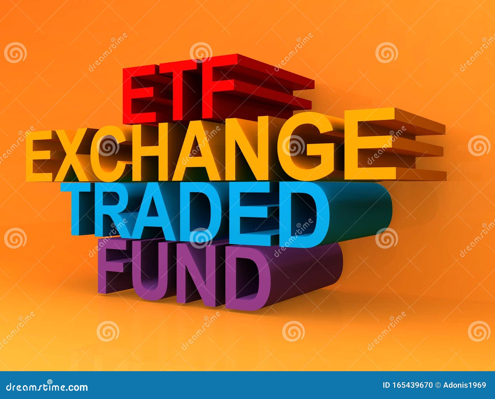 ETF - Exchange Traded Funds - Acronym In Golden Letters On Concrete ...