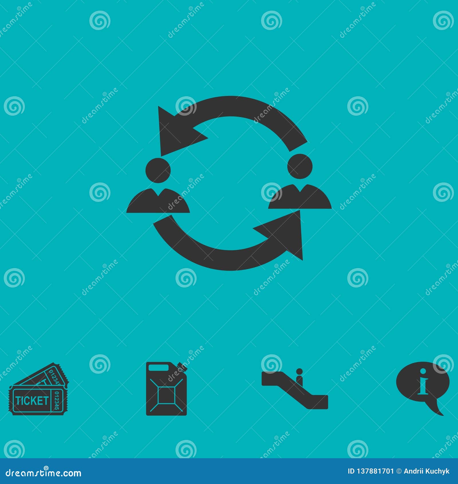 Exchange between Two Men Icon Flat Stock Vector - Illustration of ...