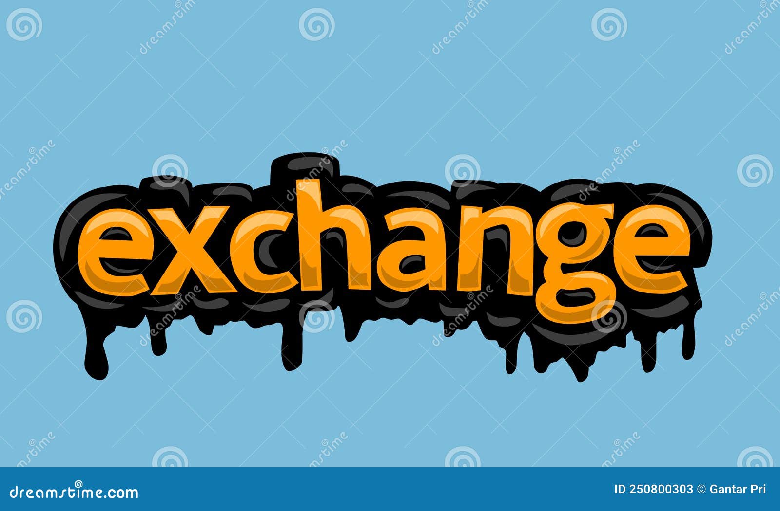EXCHANGE Writing Vector Design on Blue Background Stock Illustration ...