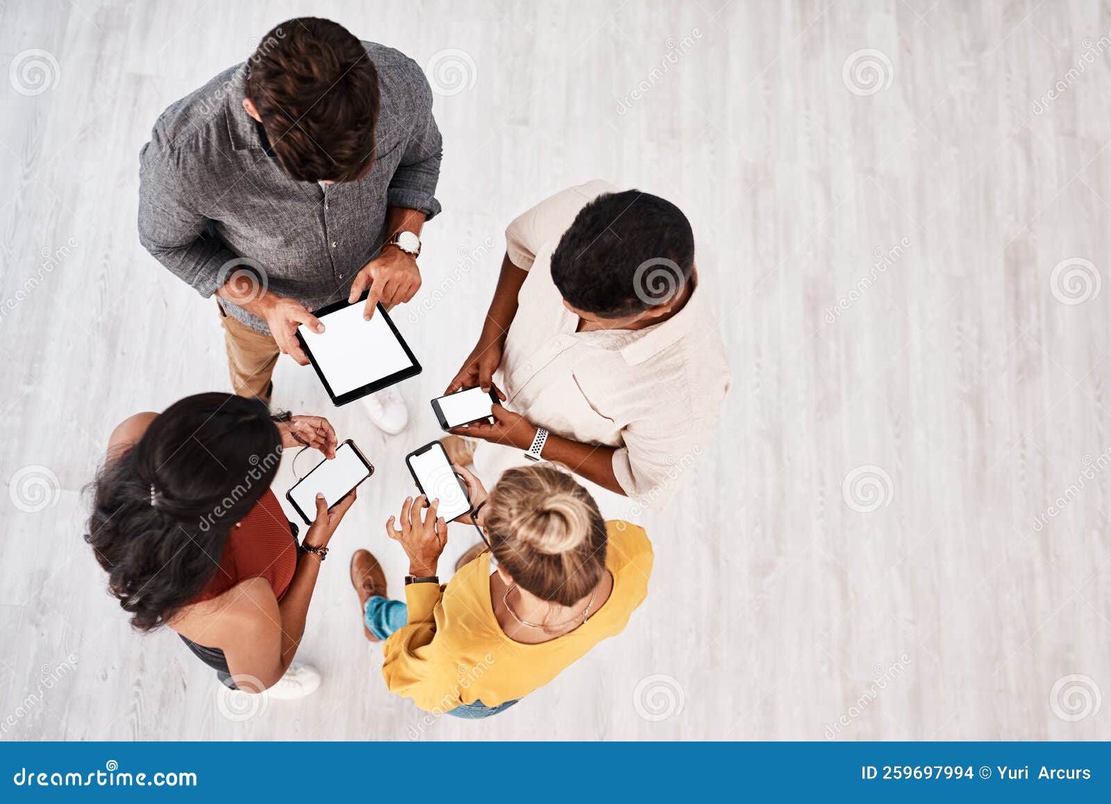 Exchanging Data and Information within an Instant. High Angle Shot of a ...