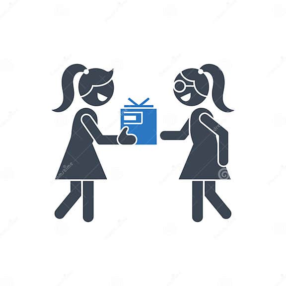 Exchanging a Gift Icon stock illustration. Illustration of symbol ...