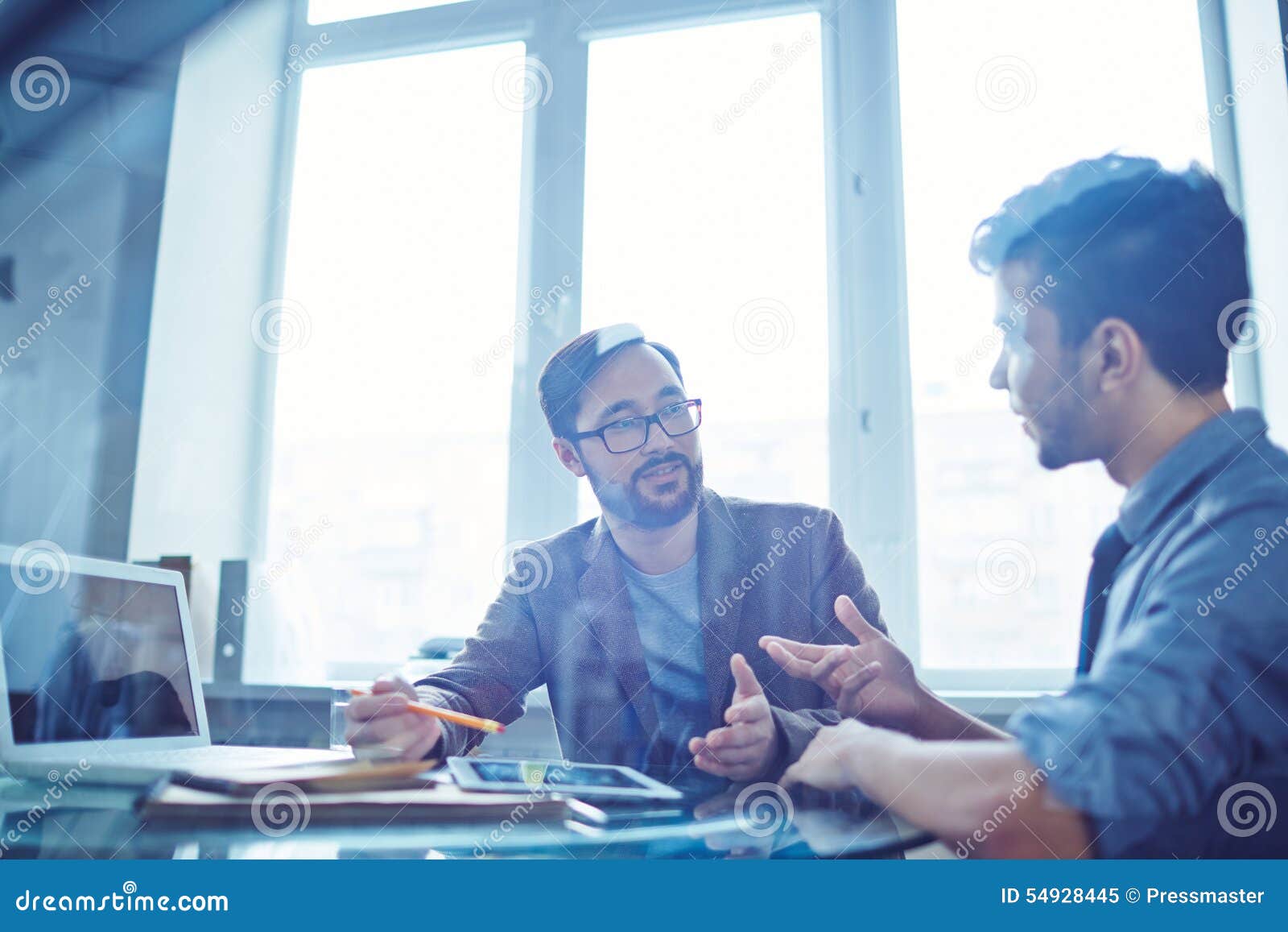 Exchanging ideas stock image. Image of white, adult, working - 54928445