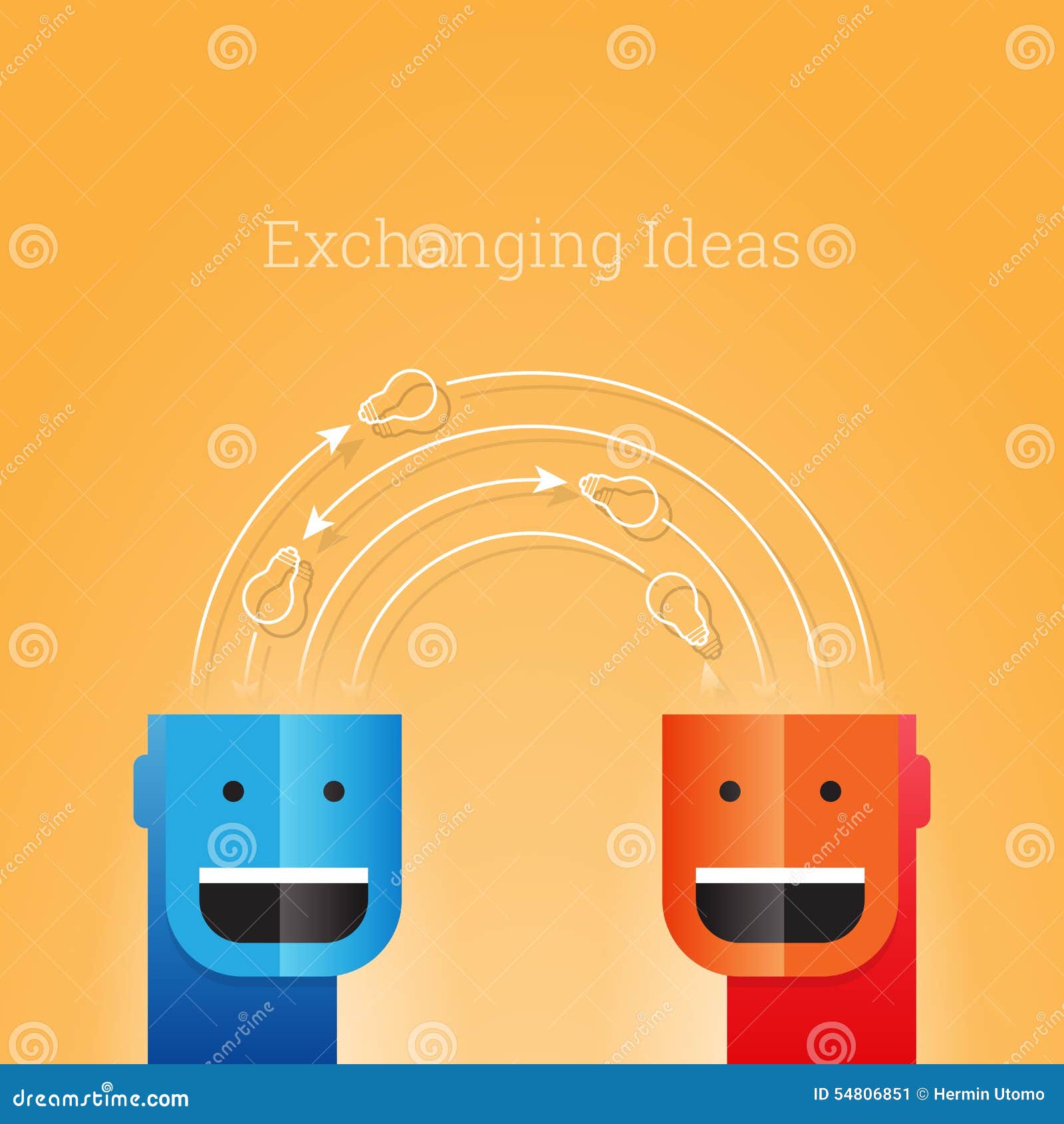 Exchanging Ideas stock illustration. Illustration of brainstorm - 54806851