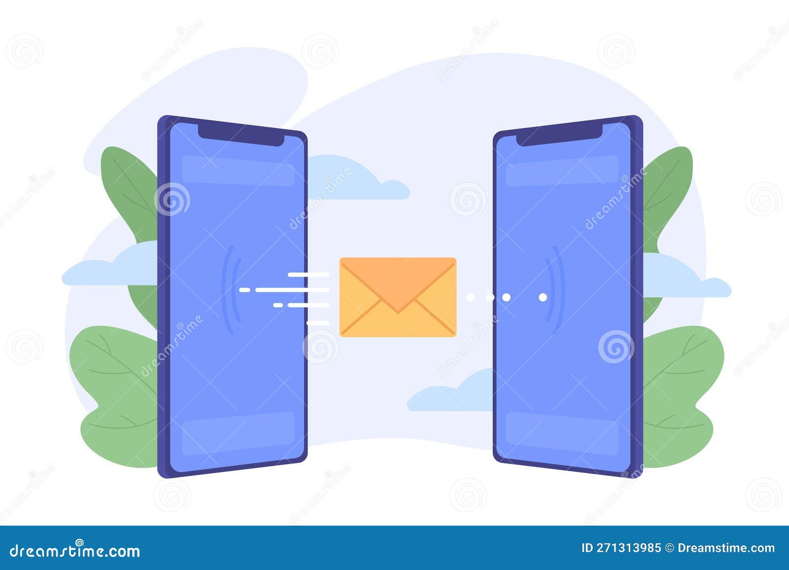 Exchanging Messages Flat Concept Vector Illustration Stock Vector ...