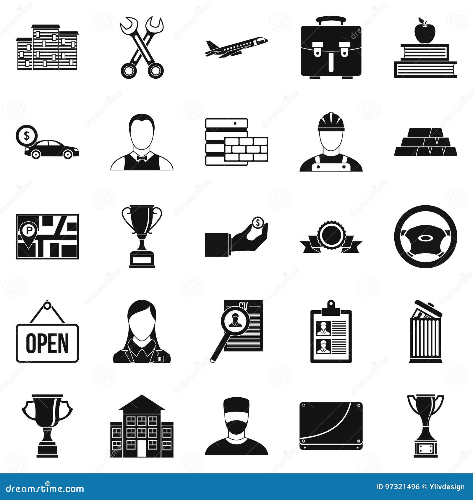 Exchequer Icons Set, Simple Style Stock Vector - Illustration of ...