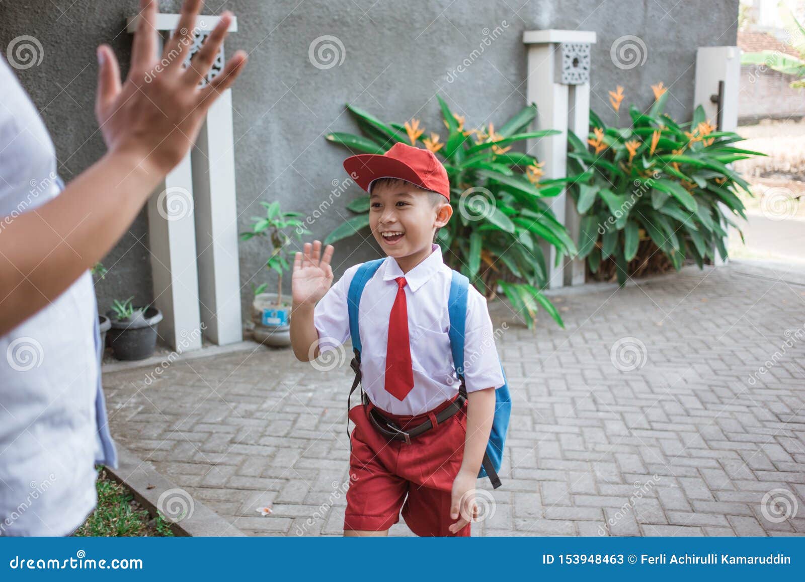Exciited Elementary Student Coming Back Home Stock Image - Image of ...