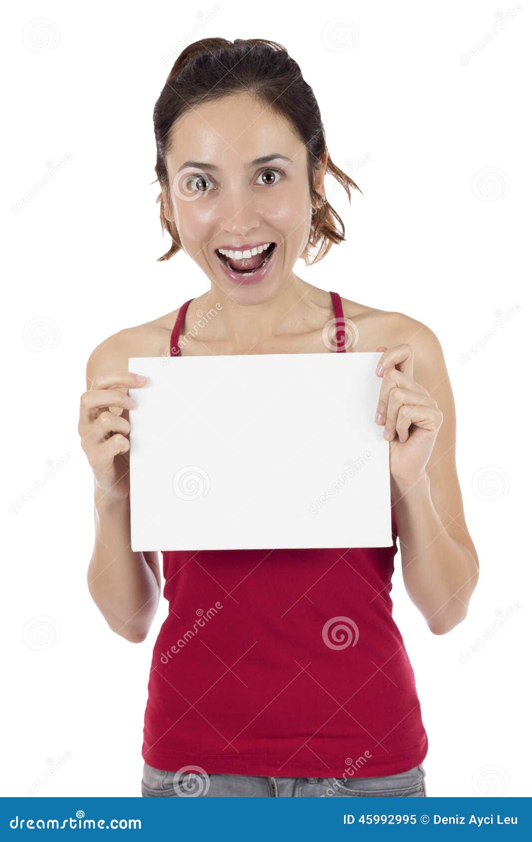 Excited Advertisement Woman Stock Image - Image of billboard, exciting ...