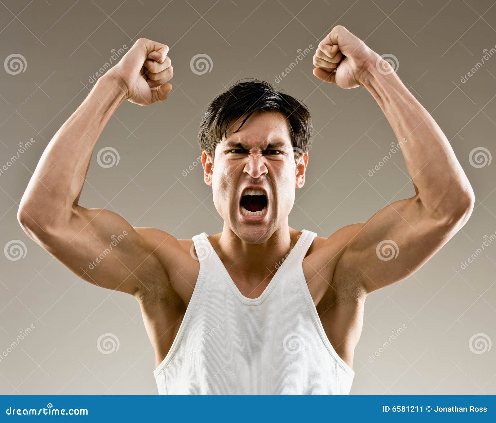 Excited and Aggressive Athlete Cheering Stock Image - Image of athlete ...