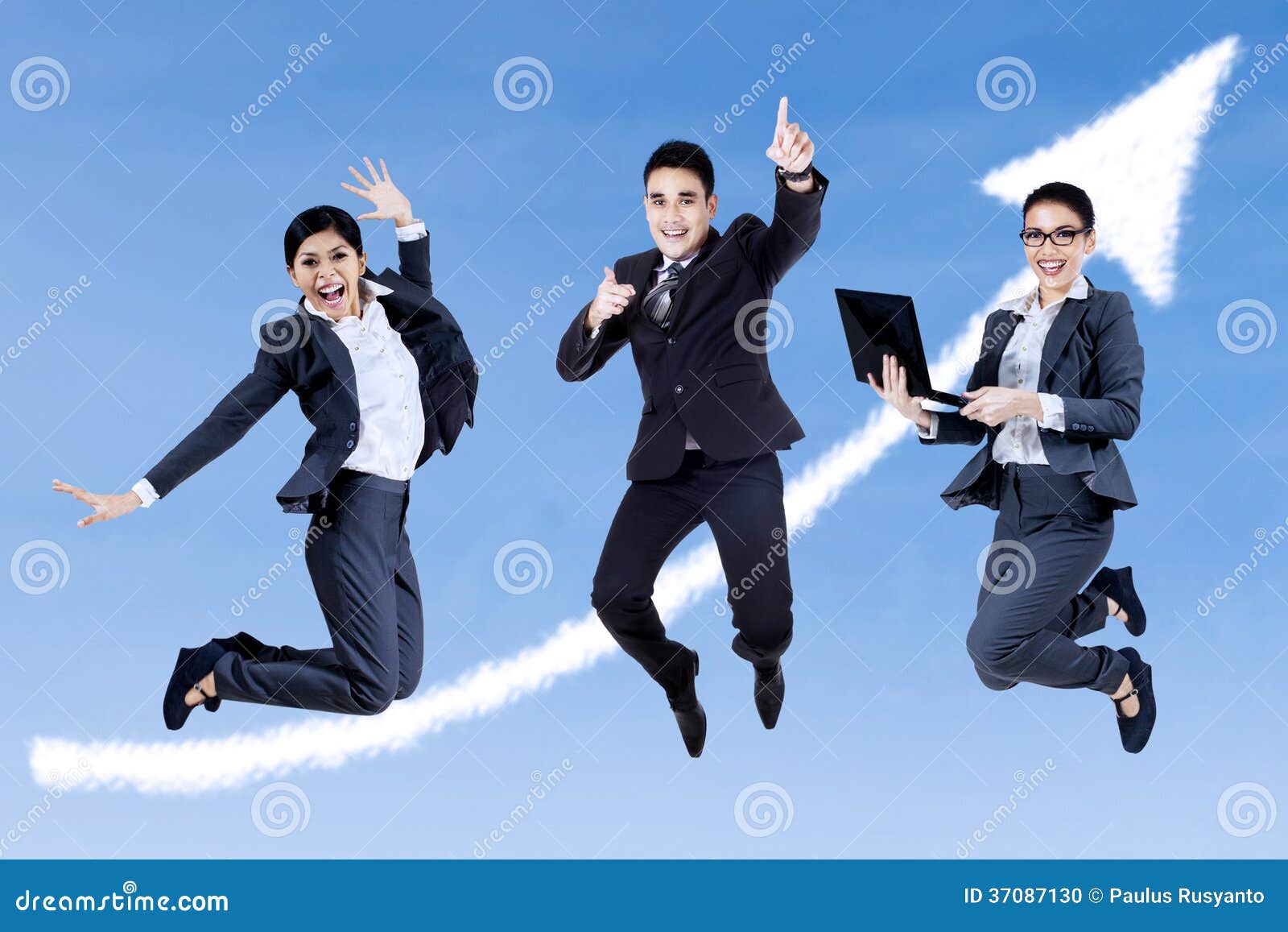 Excited business people stock photo. Image of arrow, internet - 37087130