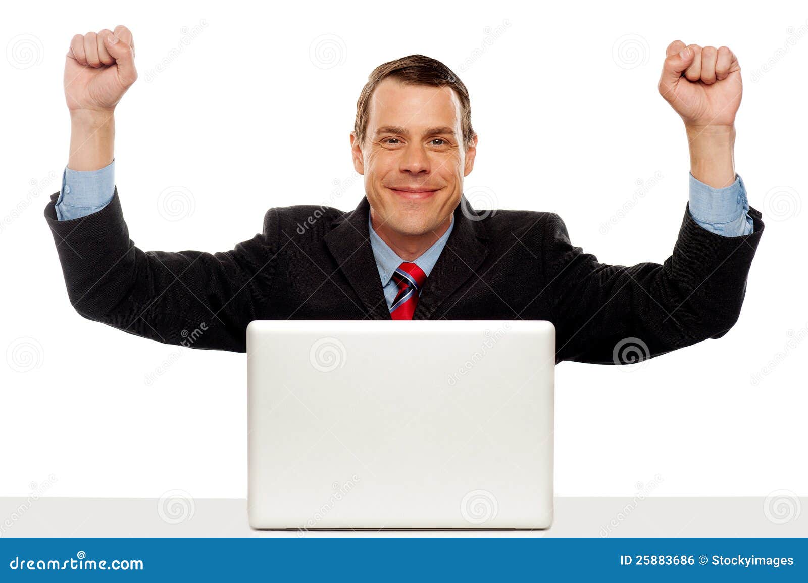 Excited Businessman Celebrating Success Stock Photo - Image of ...