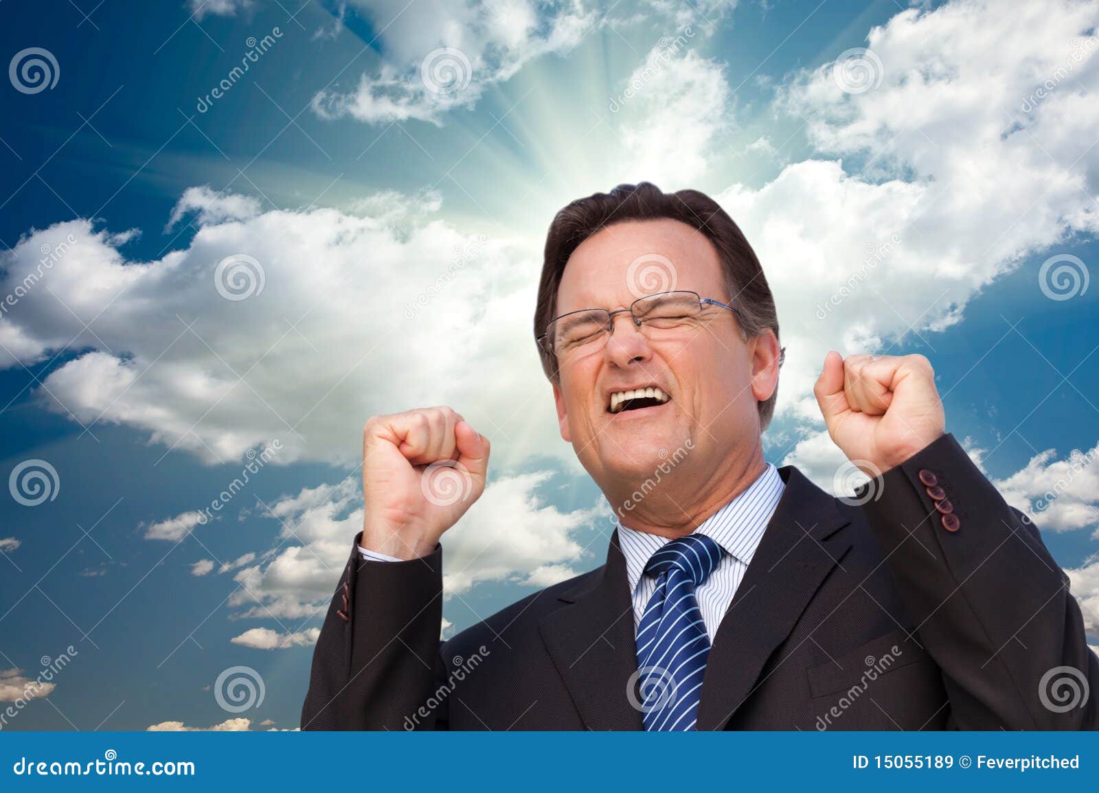 Excited Businessman Expresses His Excitement Stock Image - Image of ...