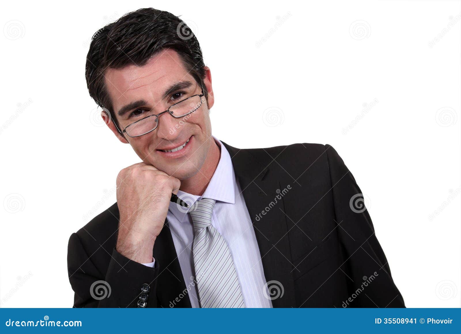 Excited Businessman In Glasses Stock Image Image Of Business