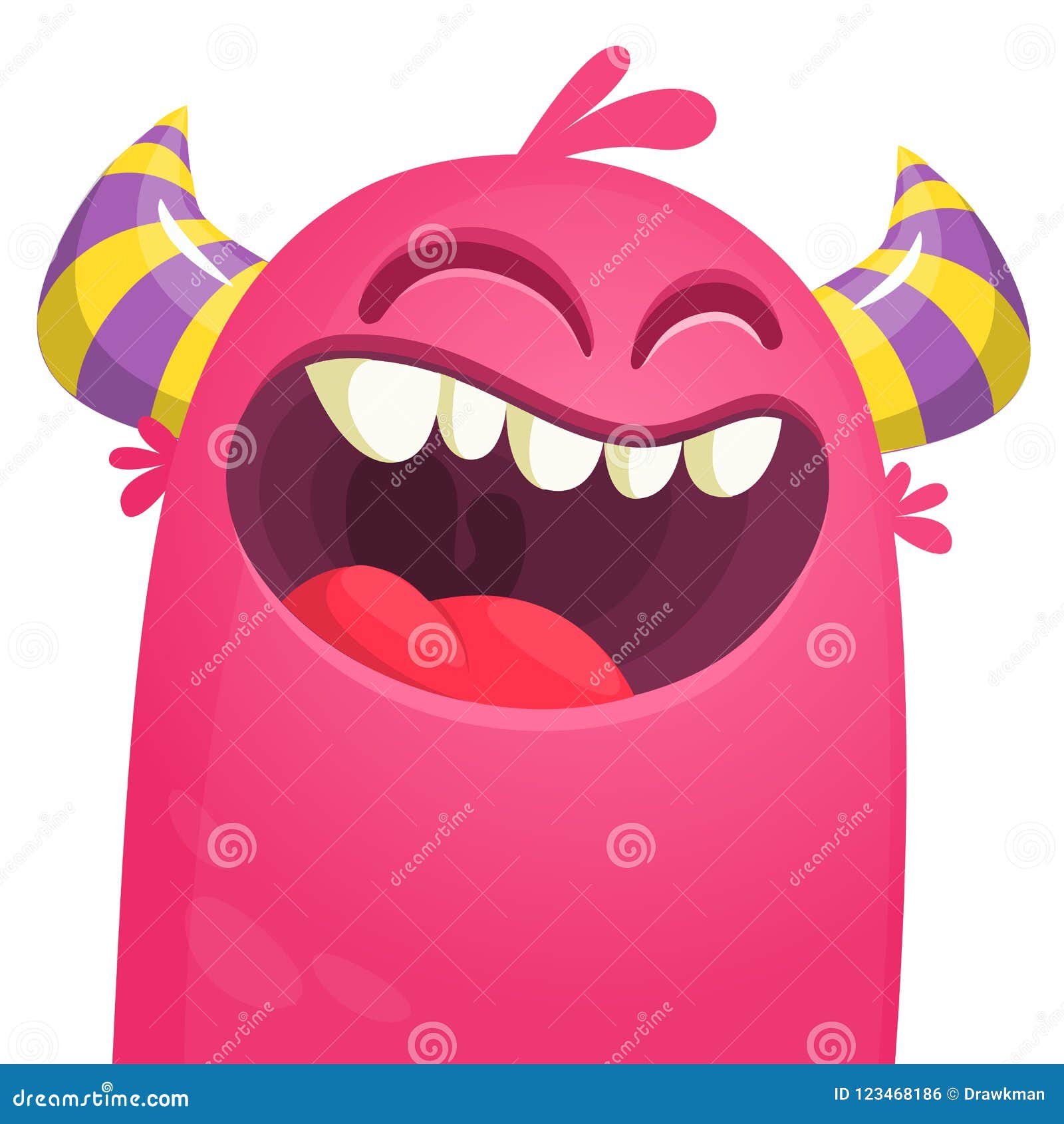 Excited Cartoon Alien Character Smiling. Stock Vector - Illustration of ...
