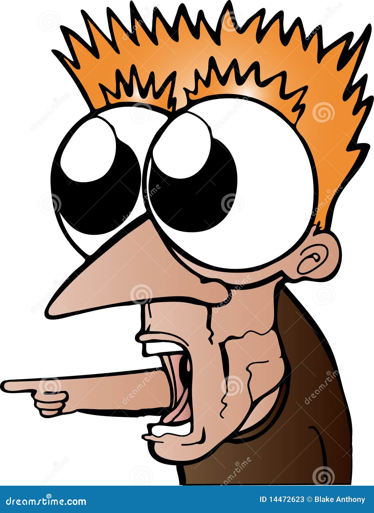 Excited Cartoon Man Pointing for Attention Stock Vector - Illustration ...