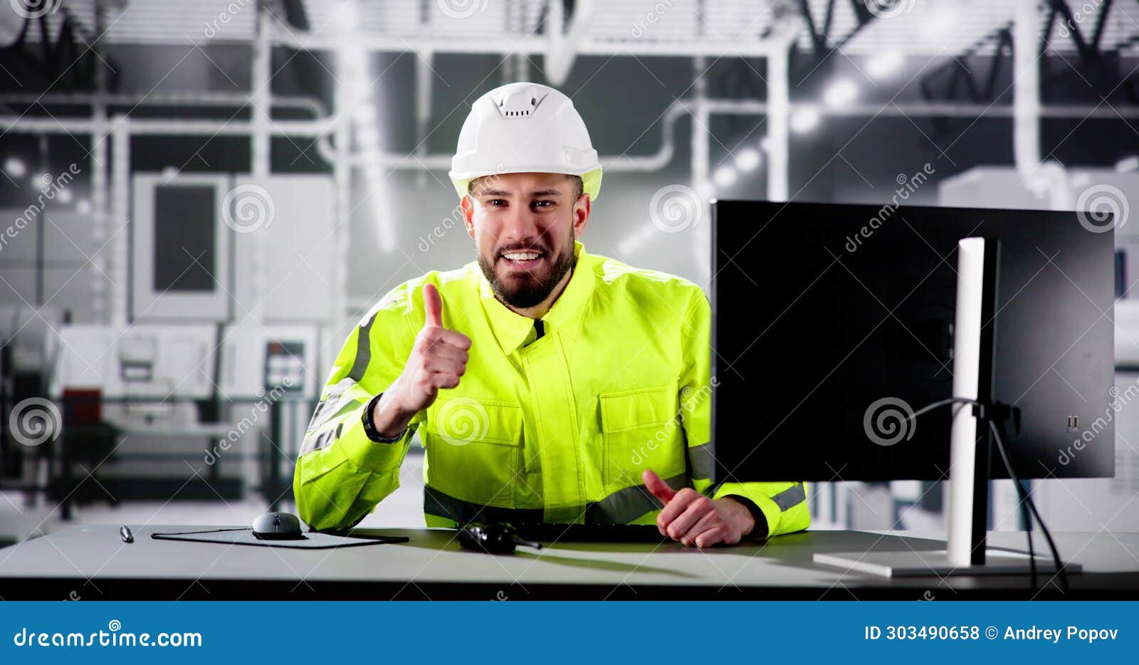 Excited Cheering Engineer Using PC Stock Photo - Image of chip, plant ...