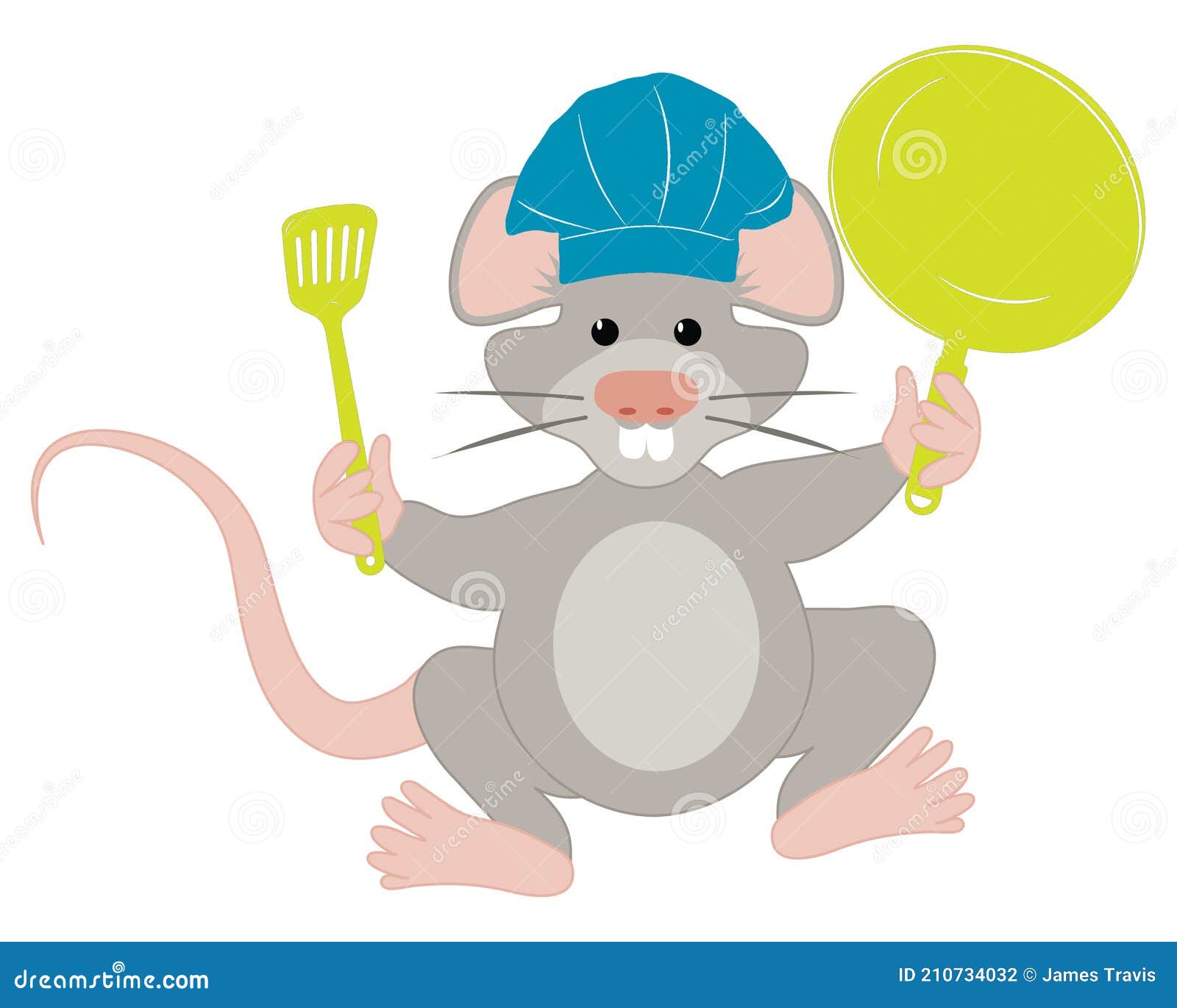 Excited Chef Rat Illustration Isolated on White with Clipping Path ...