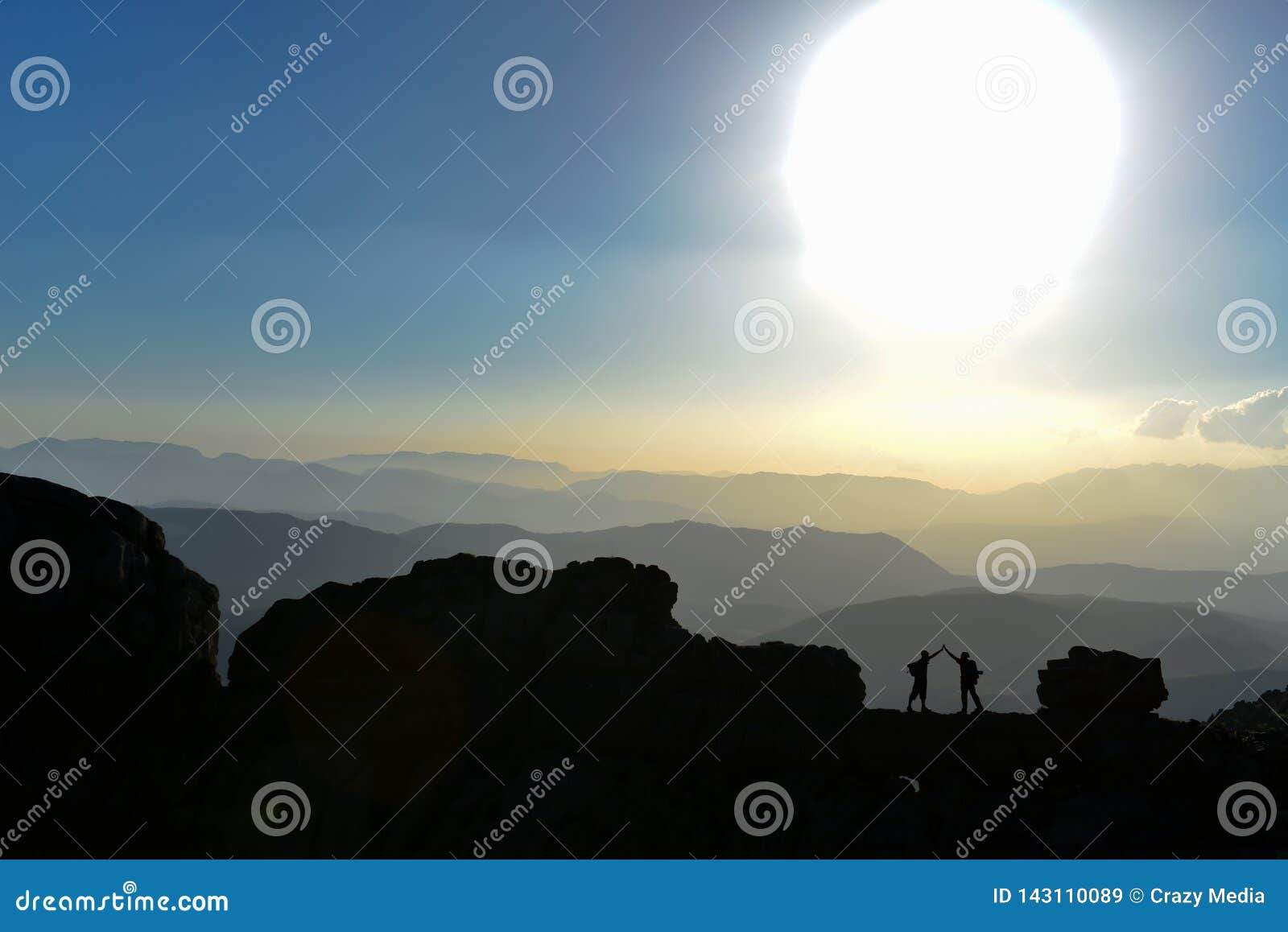 Excited Climbers on Peaks and Success Stock Image - Image of morale ...