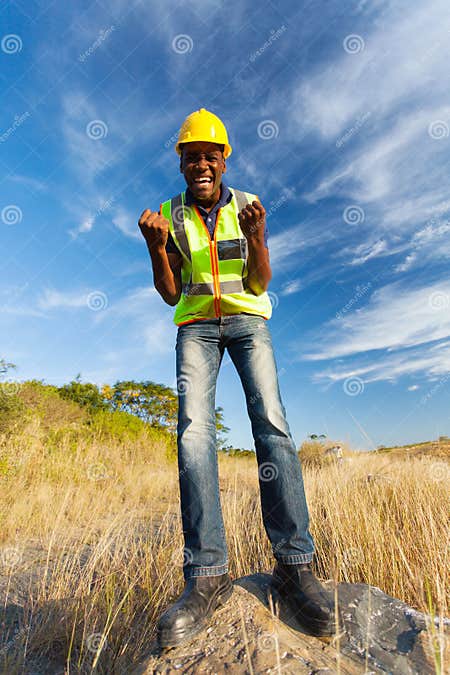 Excited Construction Worker Stock Image - Image of concept, excited ...