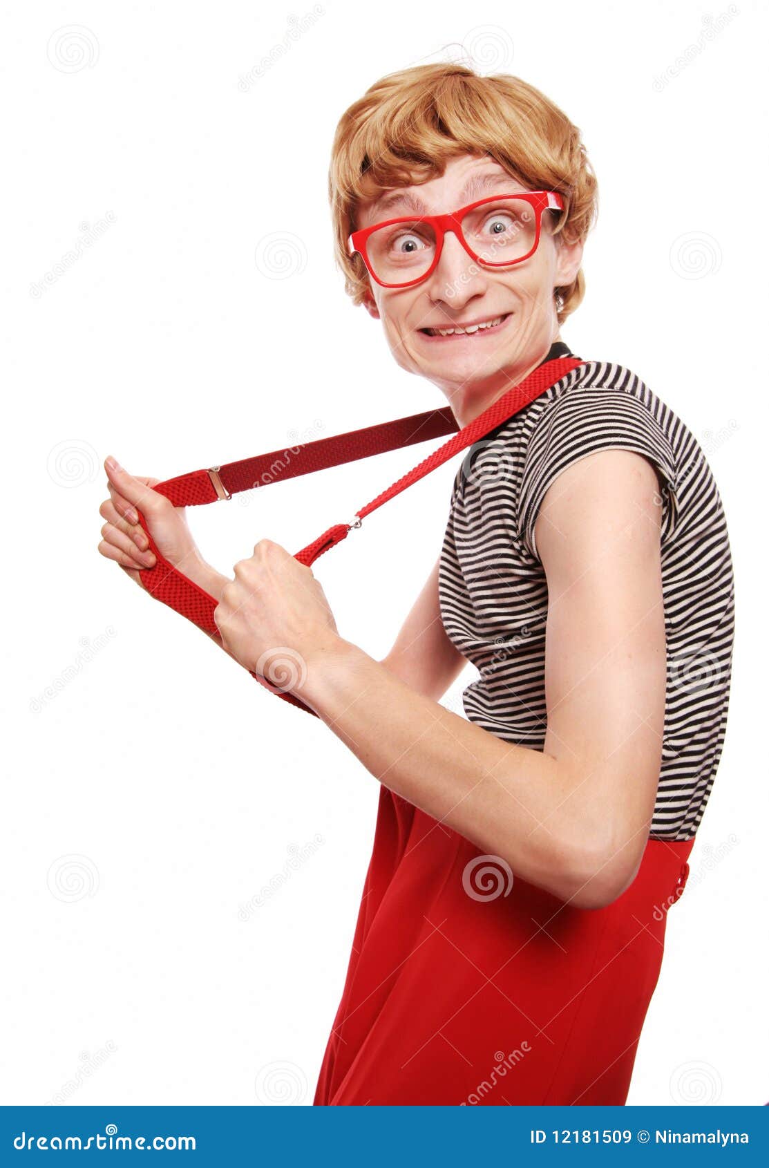 Excited cute nerd stock image. Image of smile, humor - 12181509