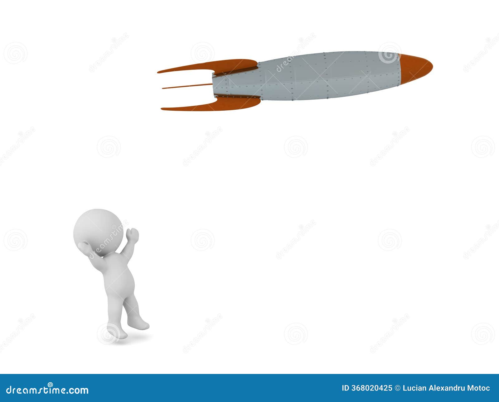 3D Character Looking Up At Ruler Royalty-Free Stock Photo ...