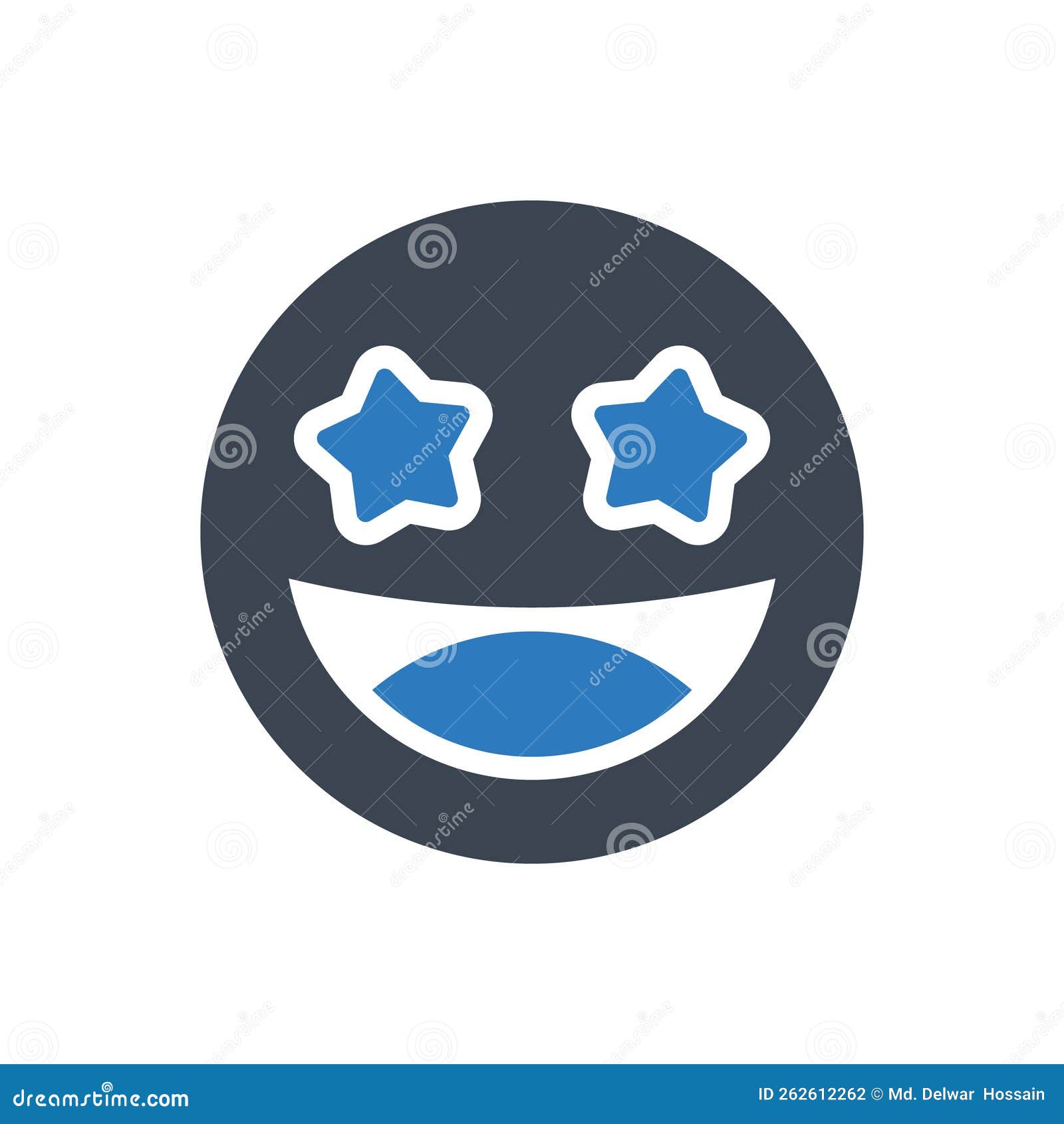 Excited Face Emoji Icon Vector Illustration | CartoonDealer.com #262612262