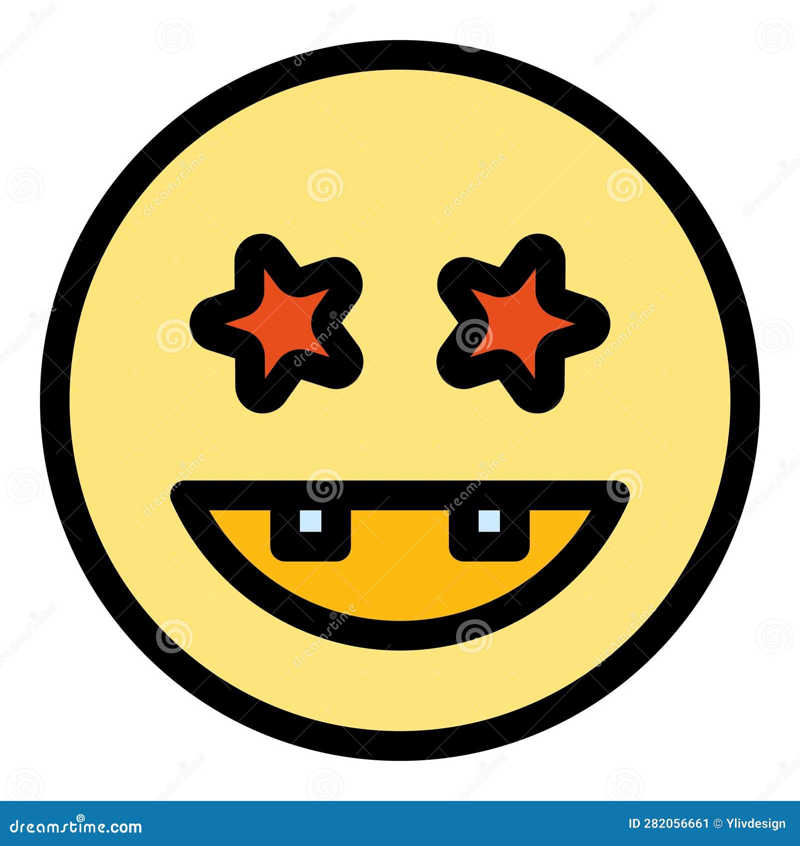 Excited Face Emoji Icon Vector Illustration | CartoonDealer.com #262612262