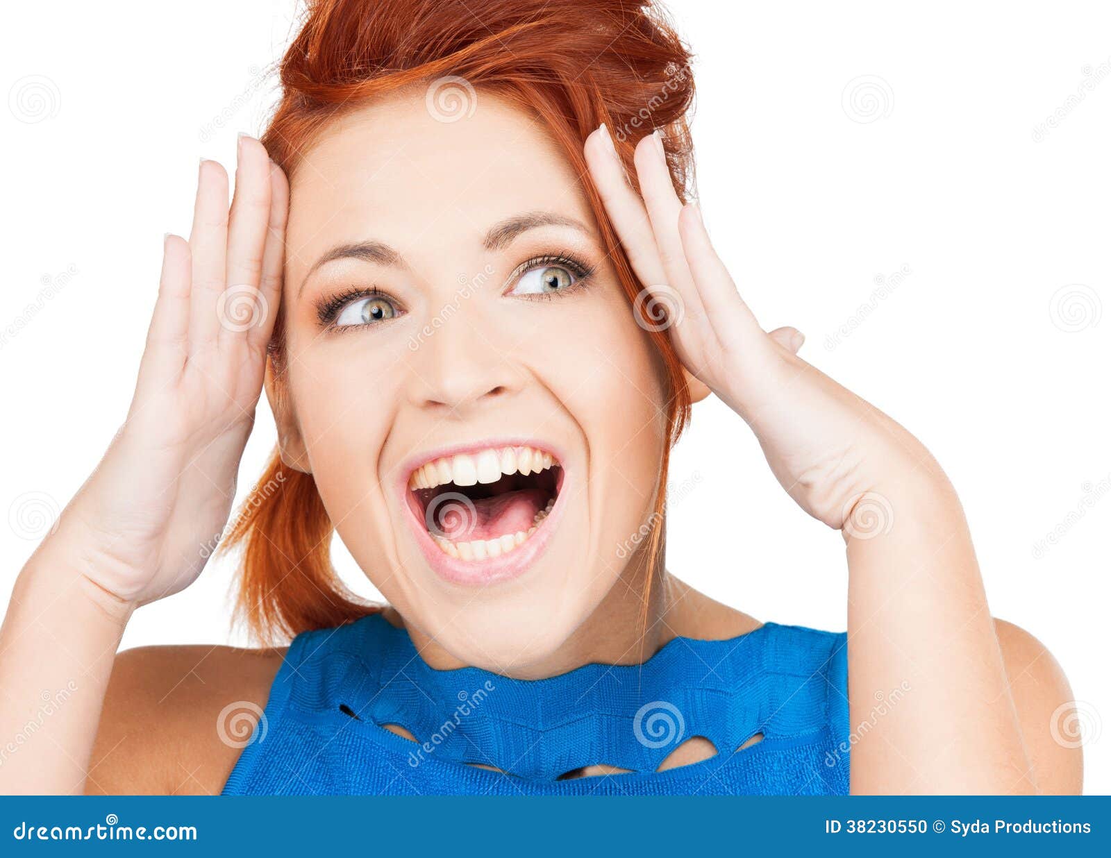 Excited face of woman stock photo. Image of funny, girl - 38230550