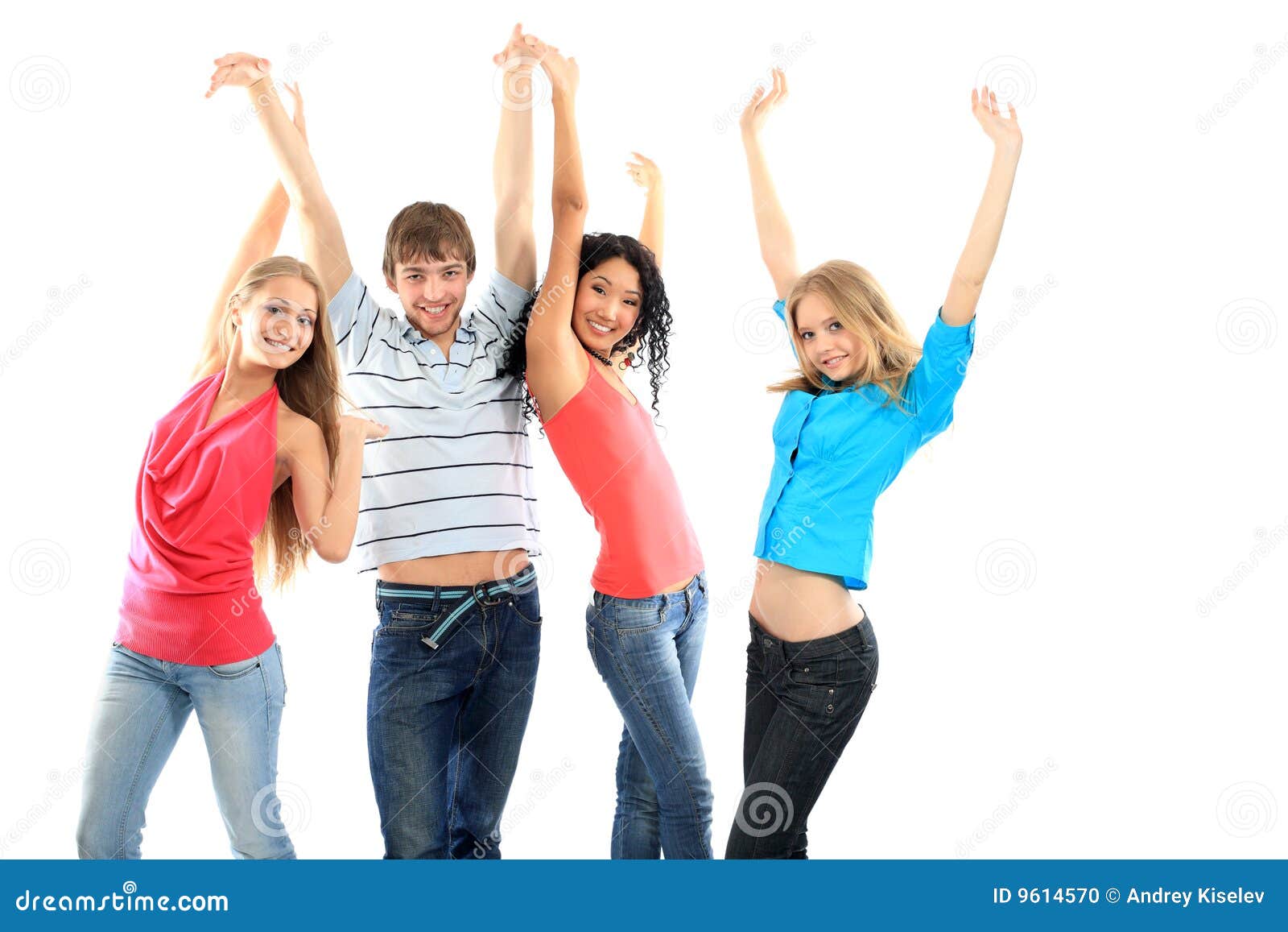 Excited friends stock photo. Image of leisure, female - 9614570