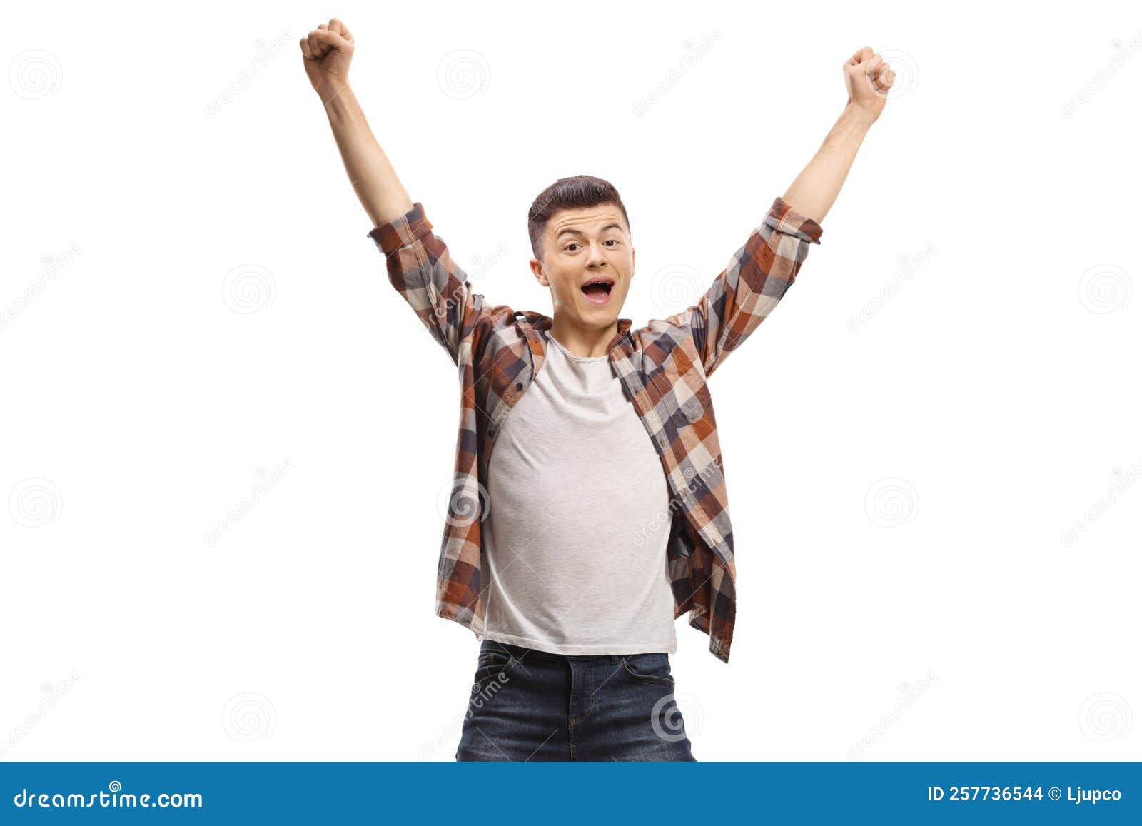 Excited Guy Cheering with Happiness Stock Photo - Image of teenager ...