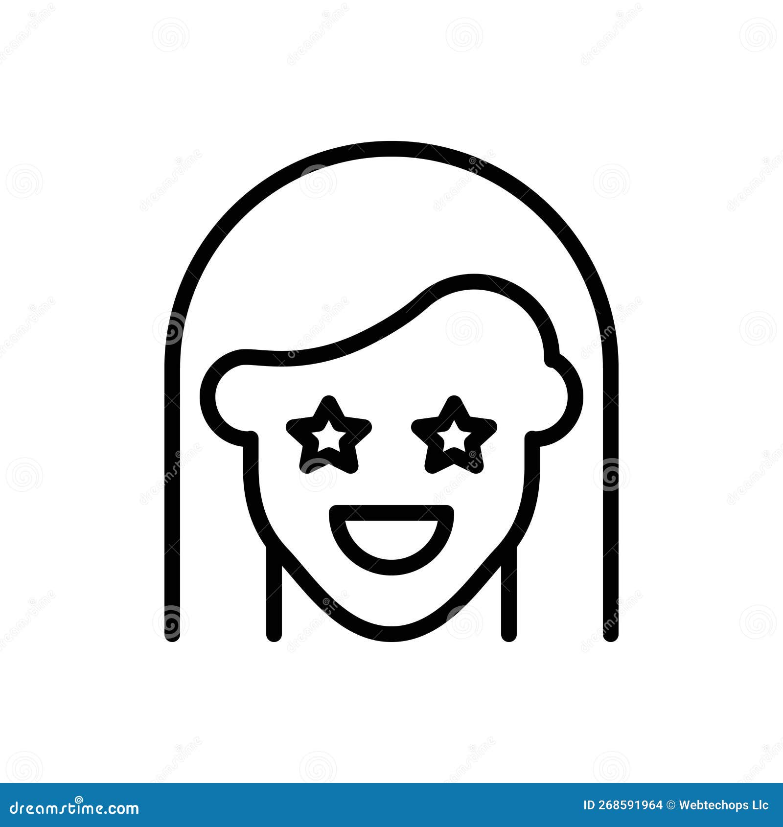 Black Line Icon for Excited, Agitated and Fussed Stock Vector ...