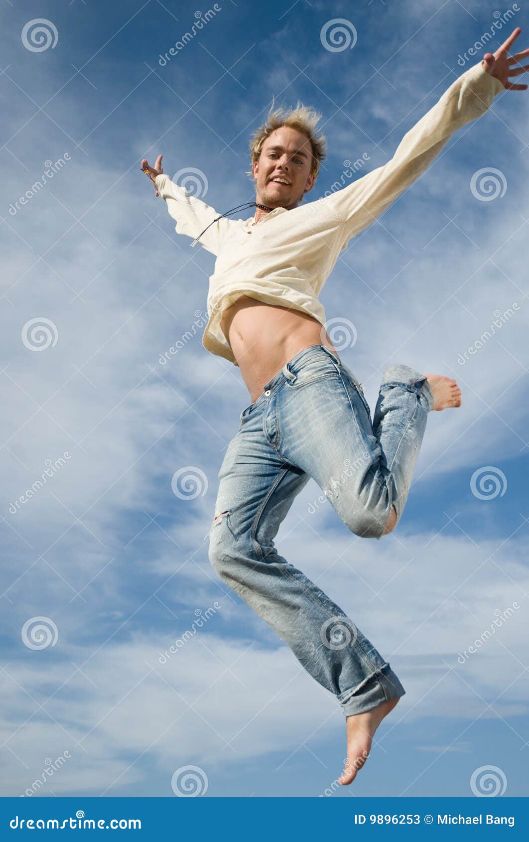 Excited jump in the sky stock image. Image of happy, freedom - 9896253