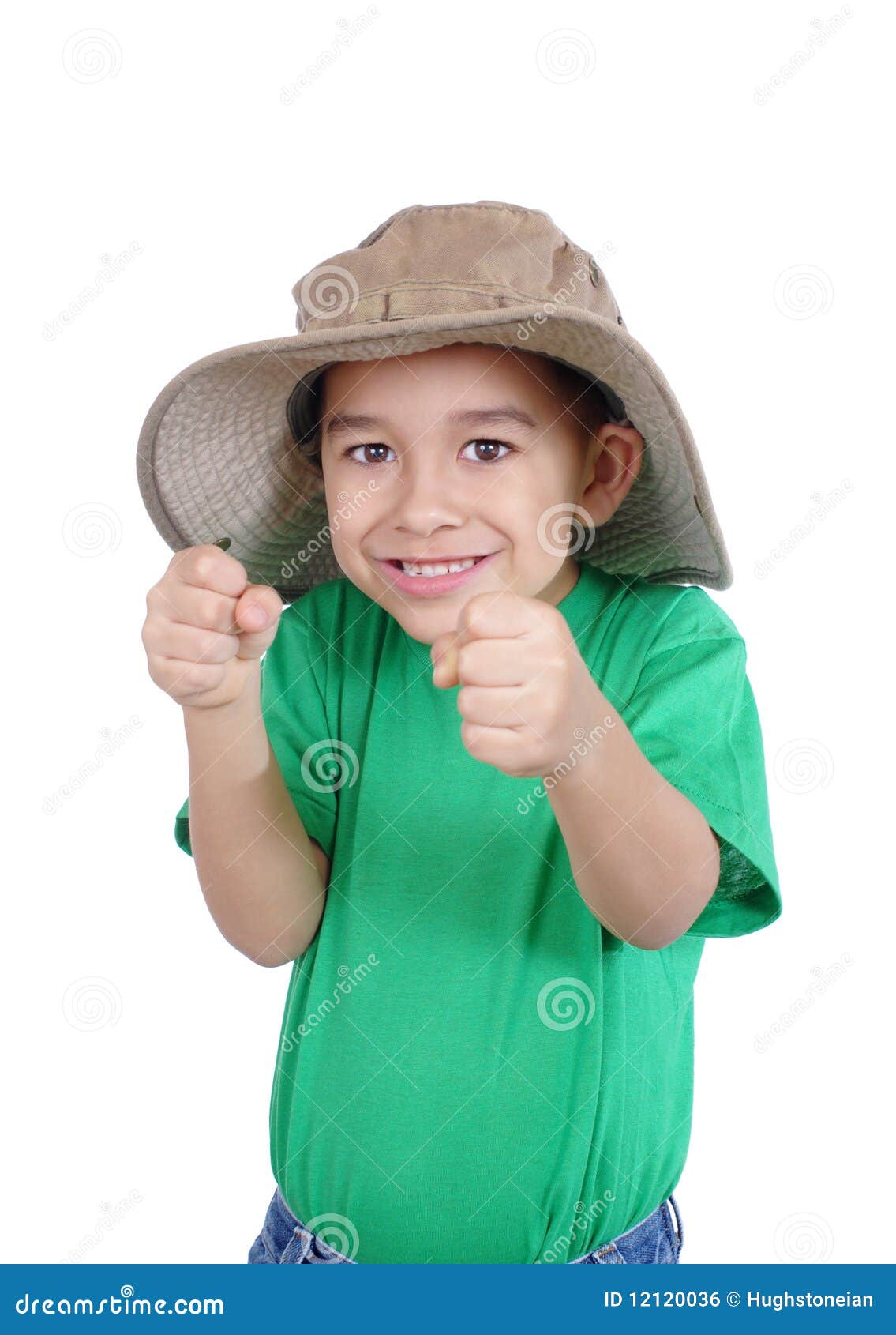 Excited kid with fists up stock photo. Image of grip - 12120036