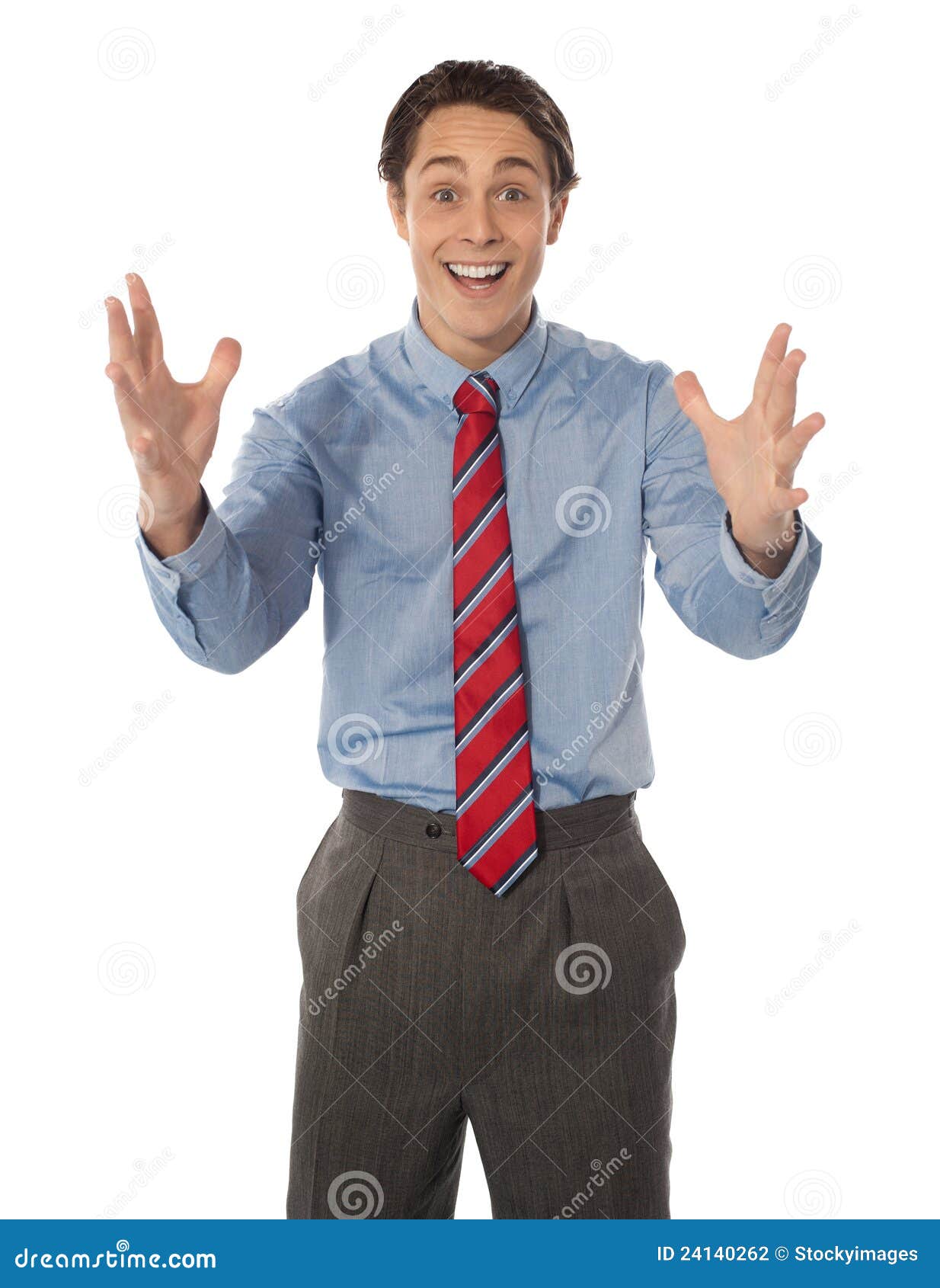 Excited Male Executive Posing Stock Photo - Image of career, joyful ...