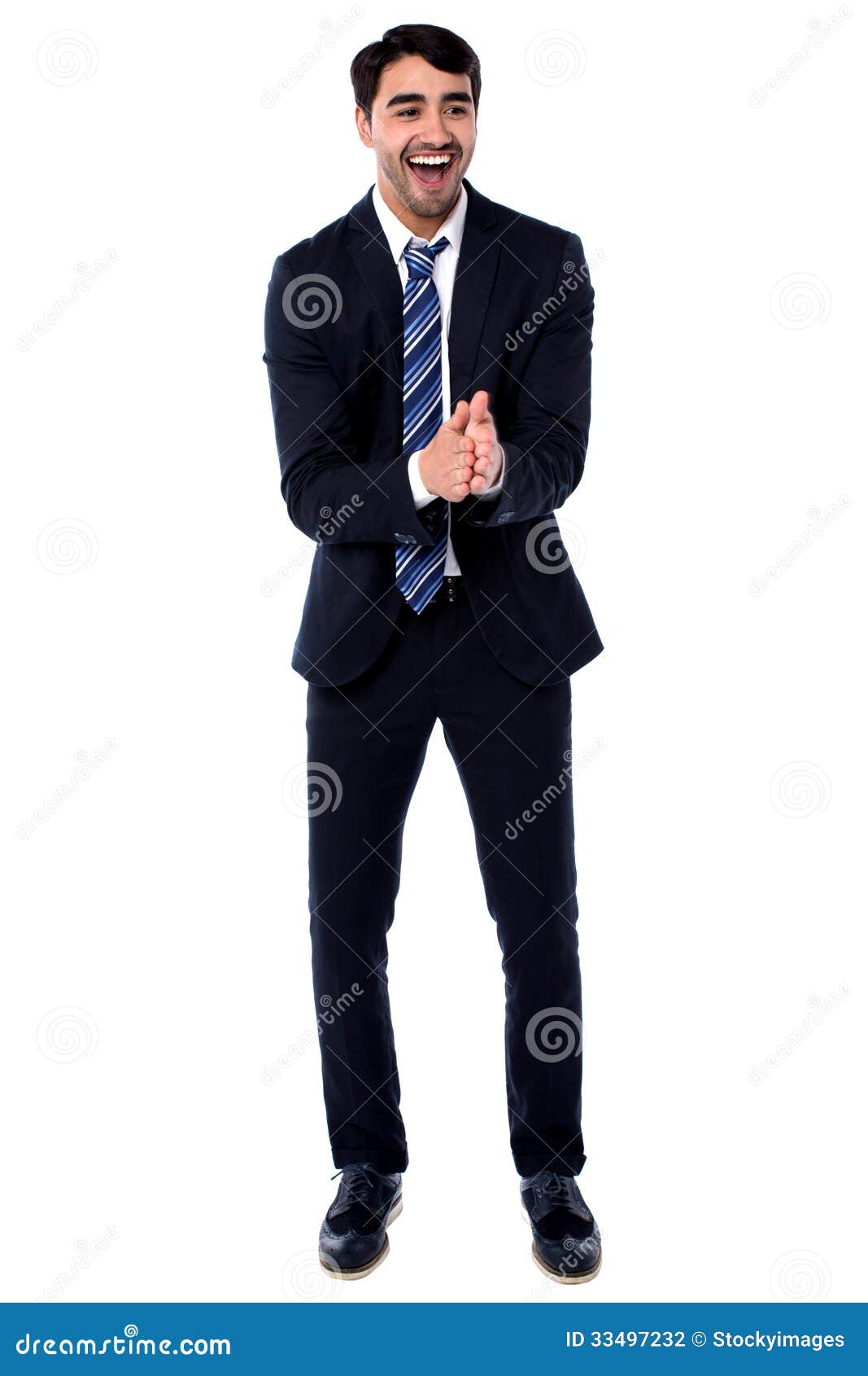 Excited Male Manager Clapping Stock Photo - Image of enjoy, corporate ...