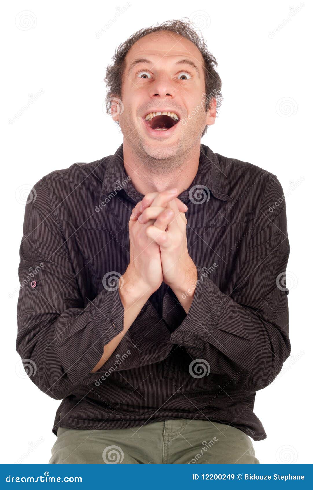 Excited man stock image. Image of expressing, beard, caucasian - 12200249