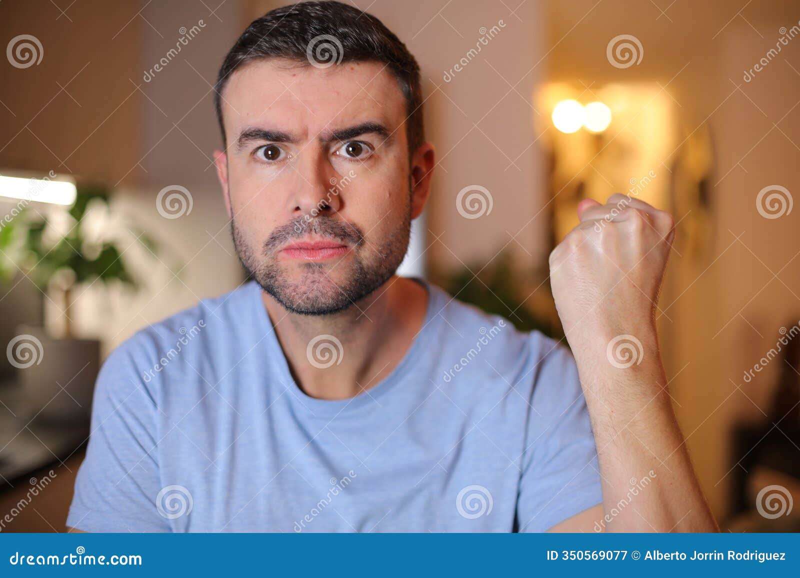 Excited Man Celebrating with Hand Gesture Stock Image - Image of power ...