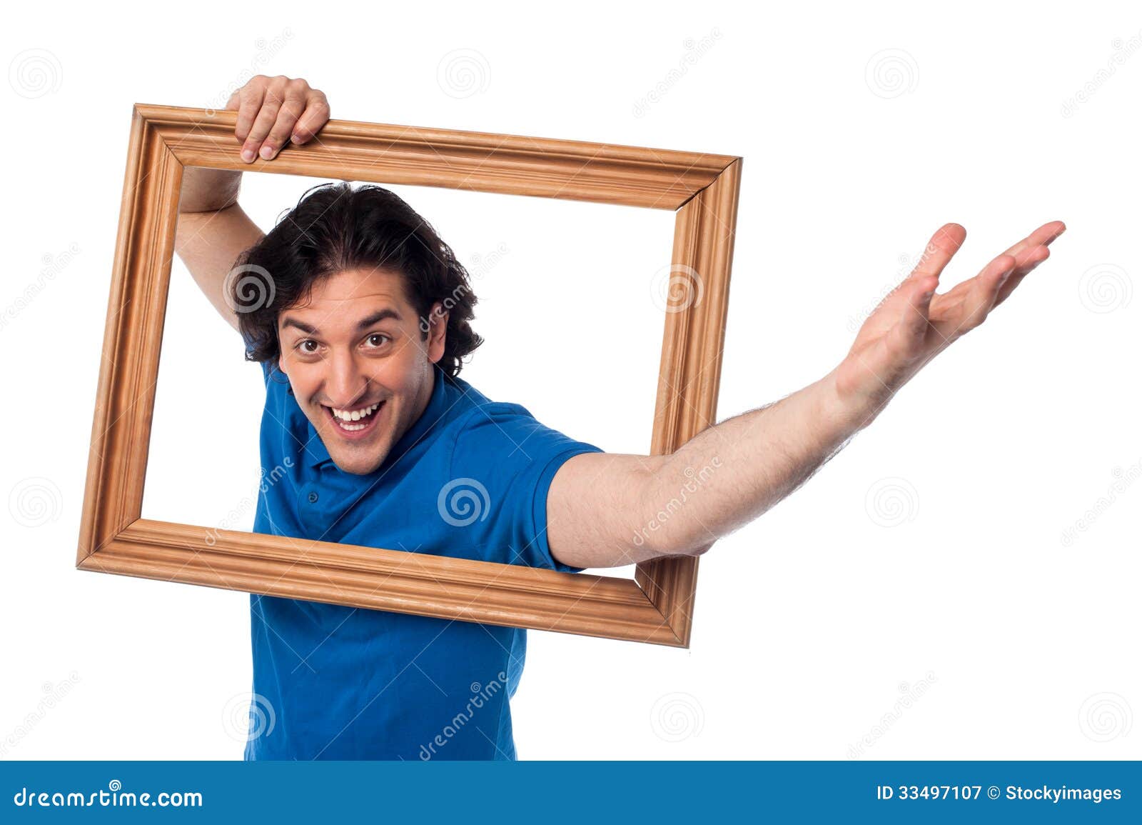 Excited Man Holding Picture Frame Stock Image - Image of male, human ...