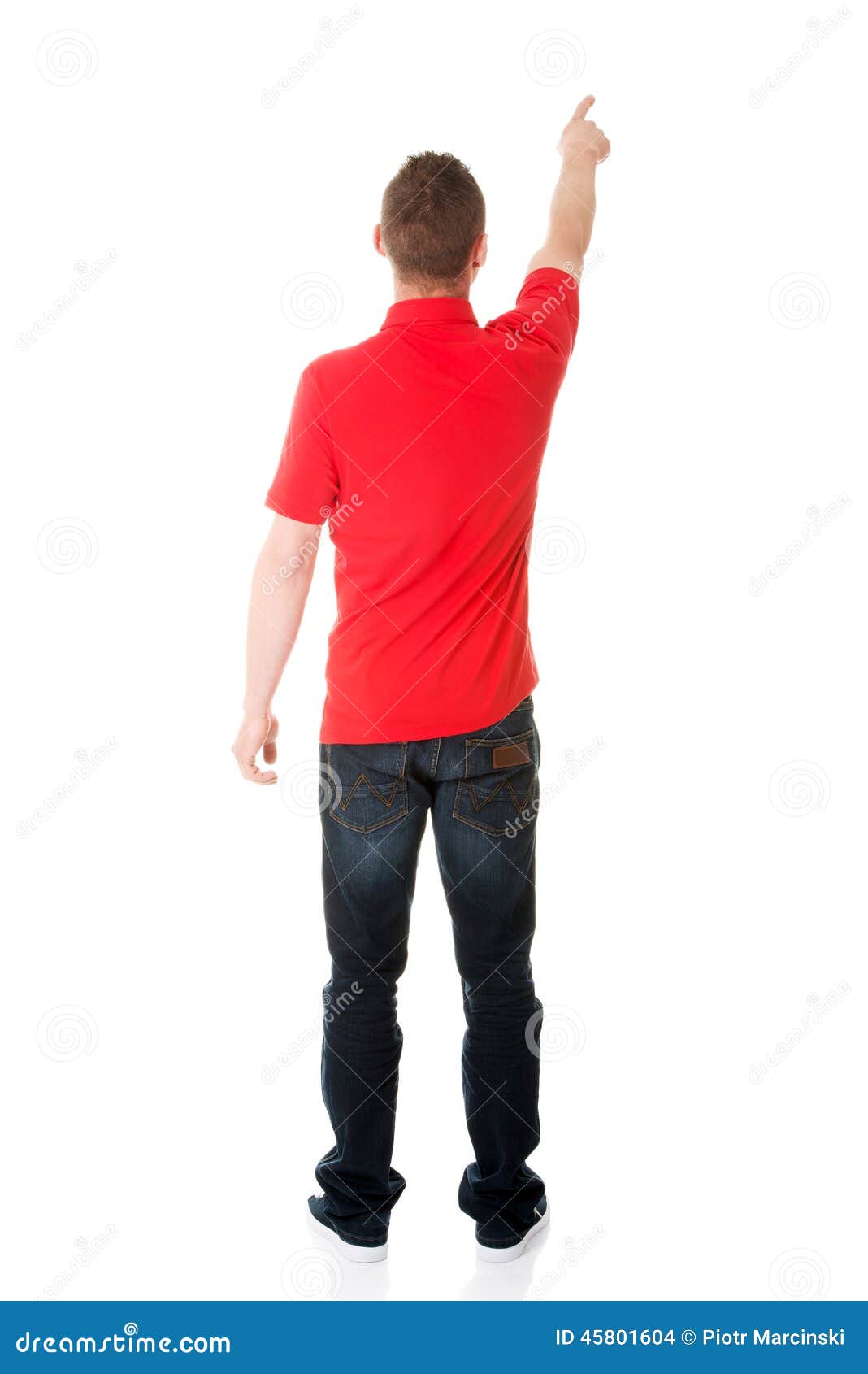 Excited man pointing stock photo. Image of casual, advetrising - 45801604