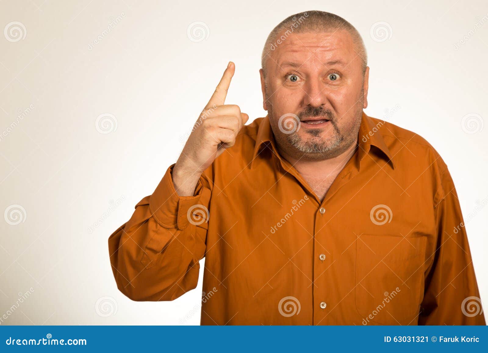 Excited Man Pointing a Great Idea Stock Image - Image of facial, space ...