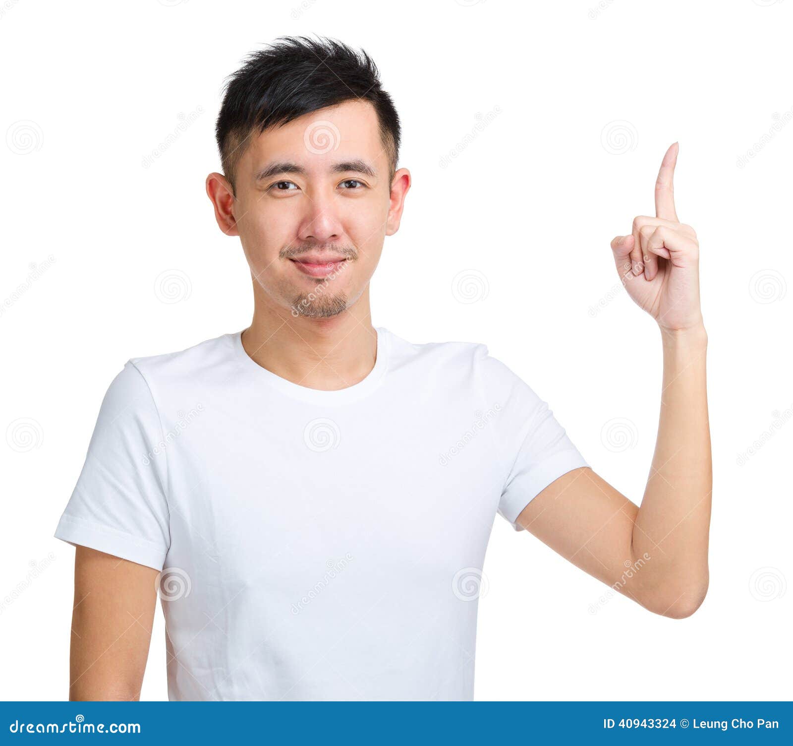 Excited man pointing idea stock photo. Image of attractive - 40943324