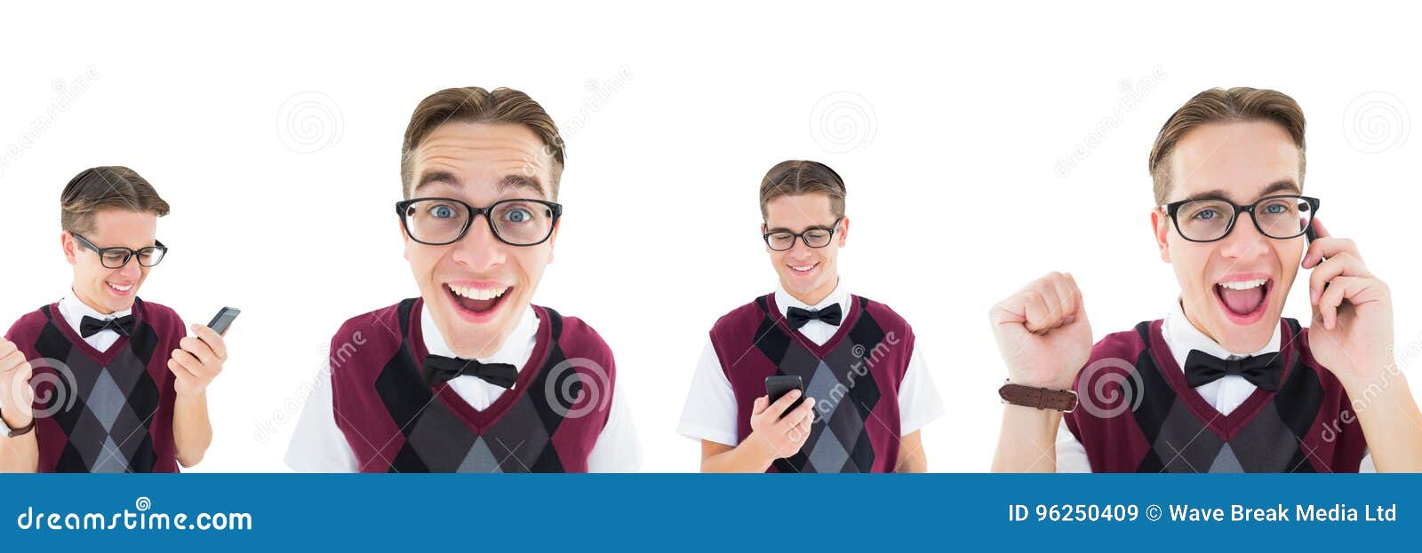 Excited nerd man collage stock image. Image of message - 96250409