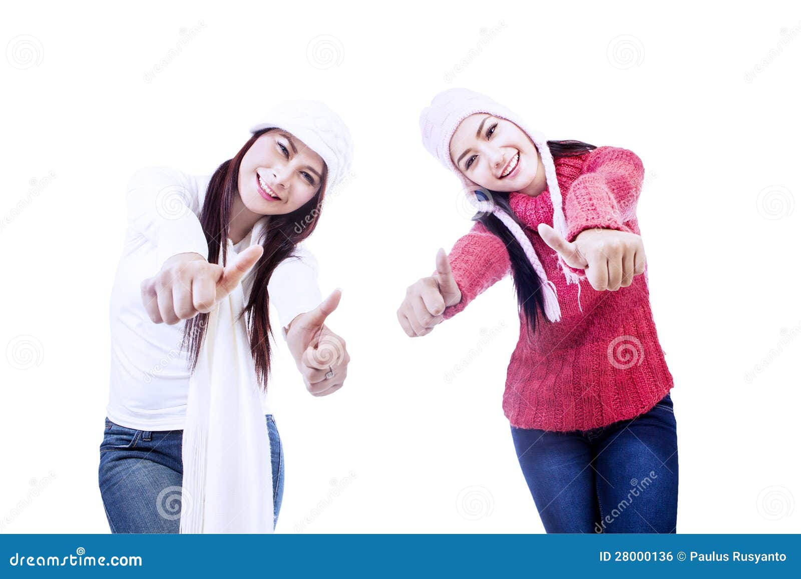 Excited Sisters upon Successful Project-isolated Stock Photo - Image of ...