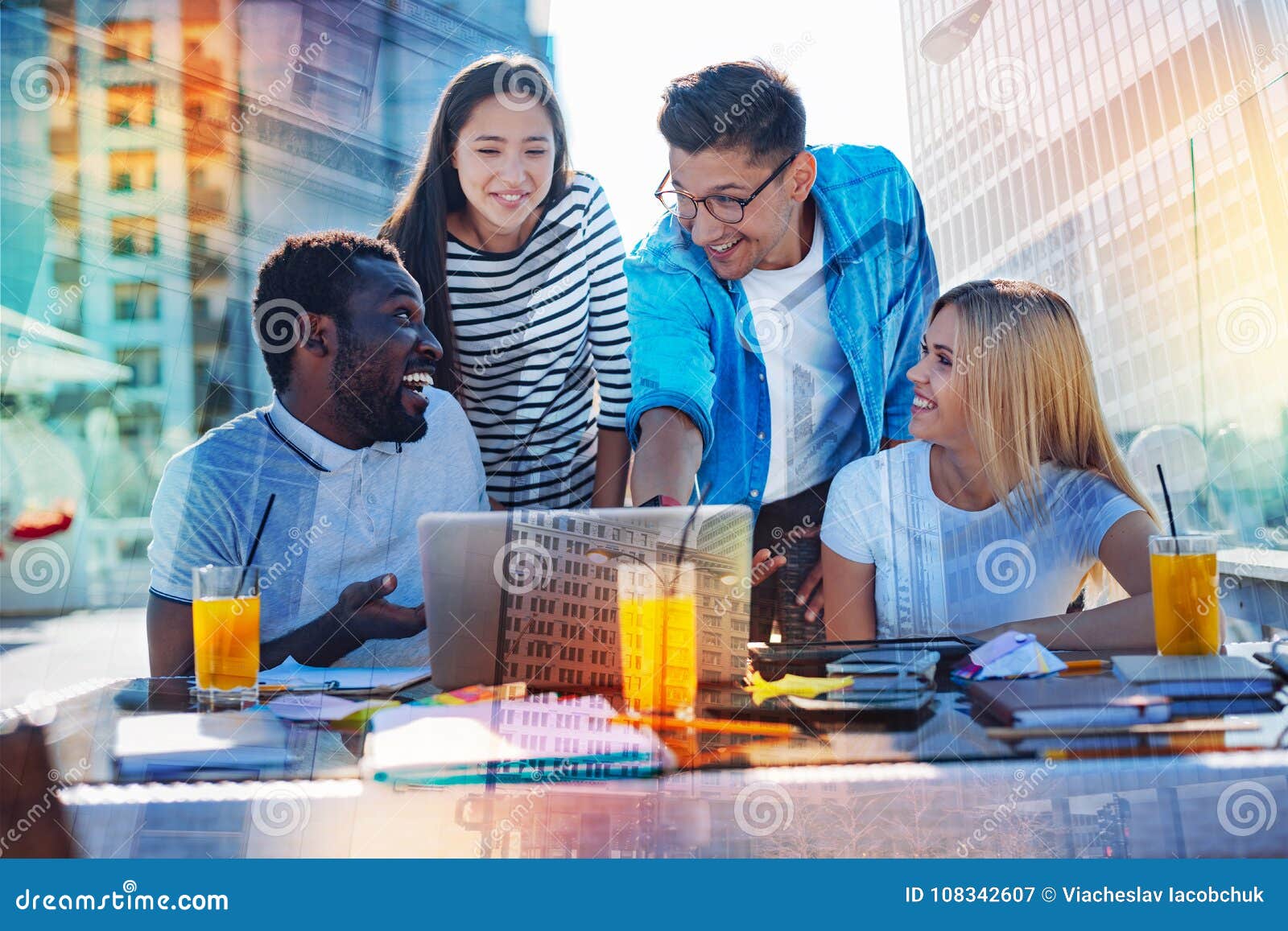 Excited Students Working on New Project Stock Image - Image of mood ...