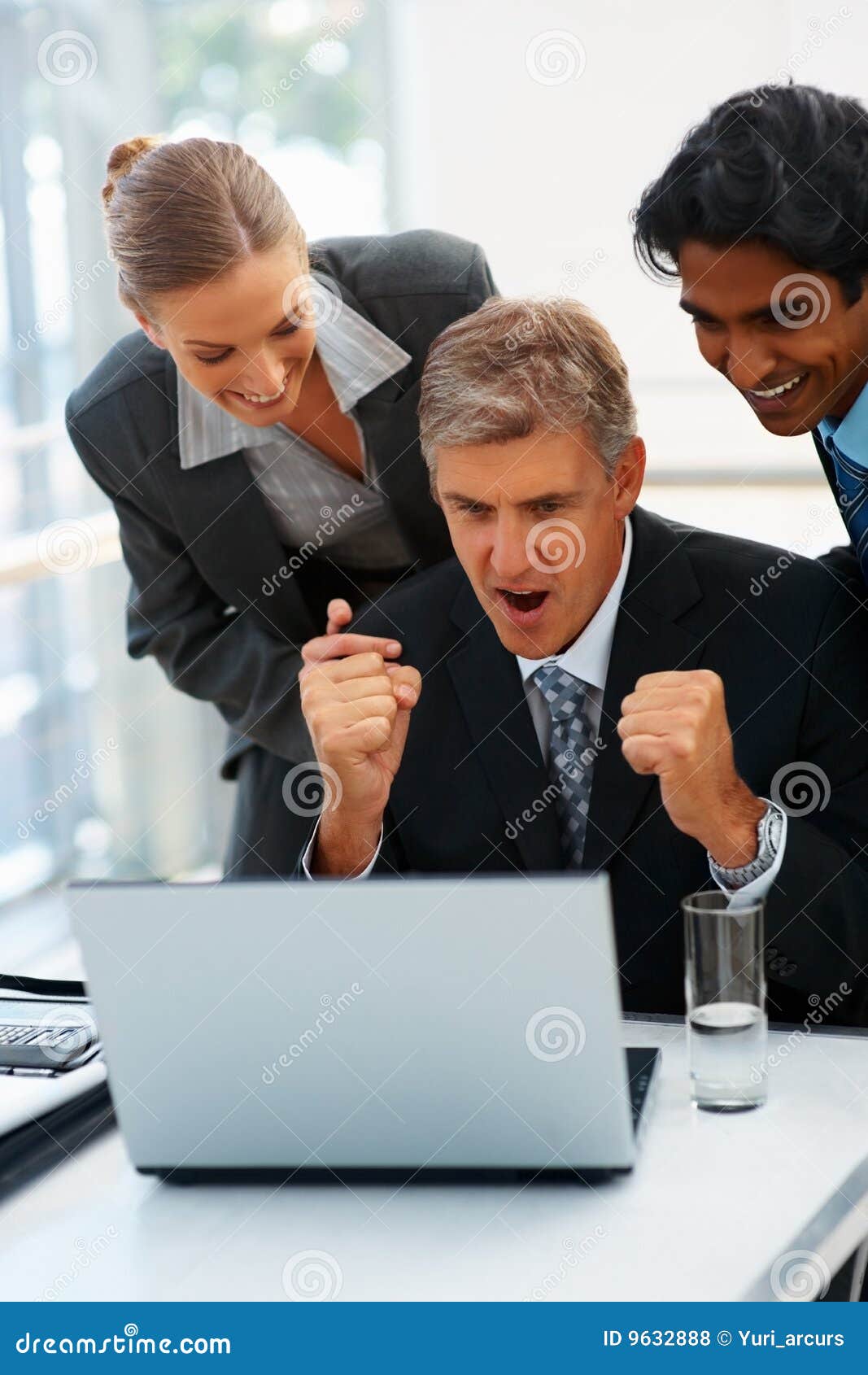 Excited Team of Business People Working Together Stock Photo - Image of ...