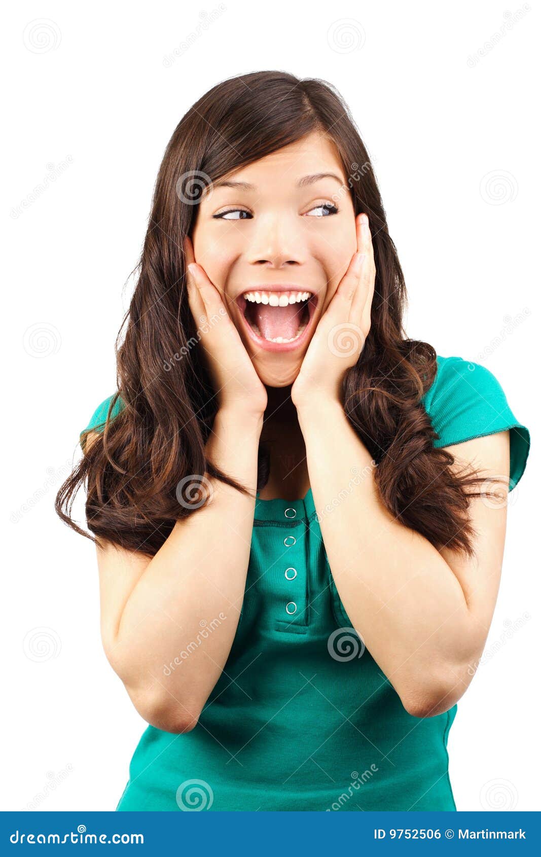 Excited woman stock photo. Image of modern, holding, caucasian - 9752506
