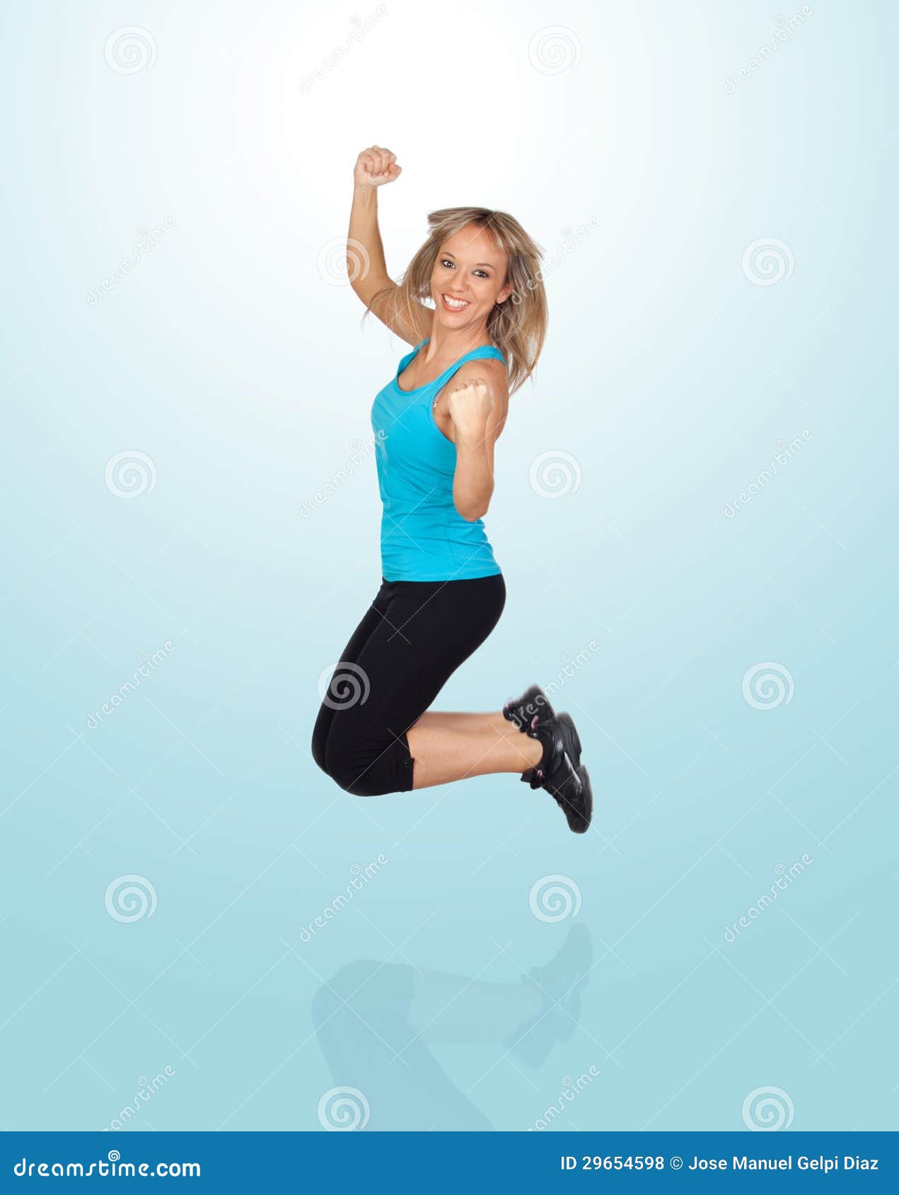 Excited Woman Jumping stock photo. Image of body, excited - 29654598