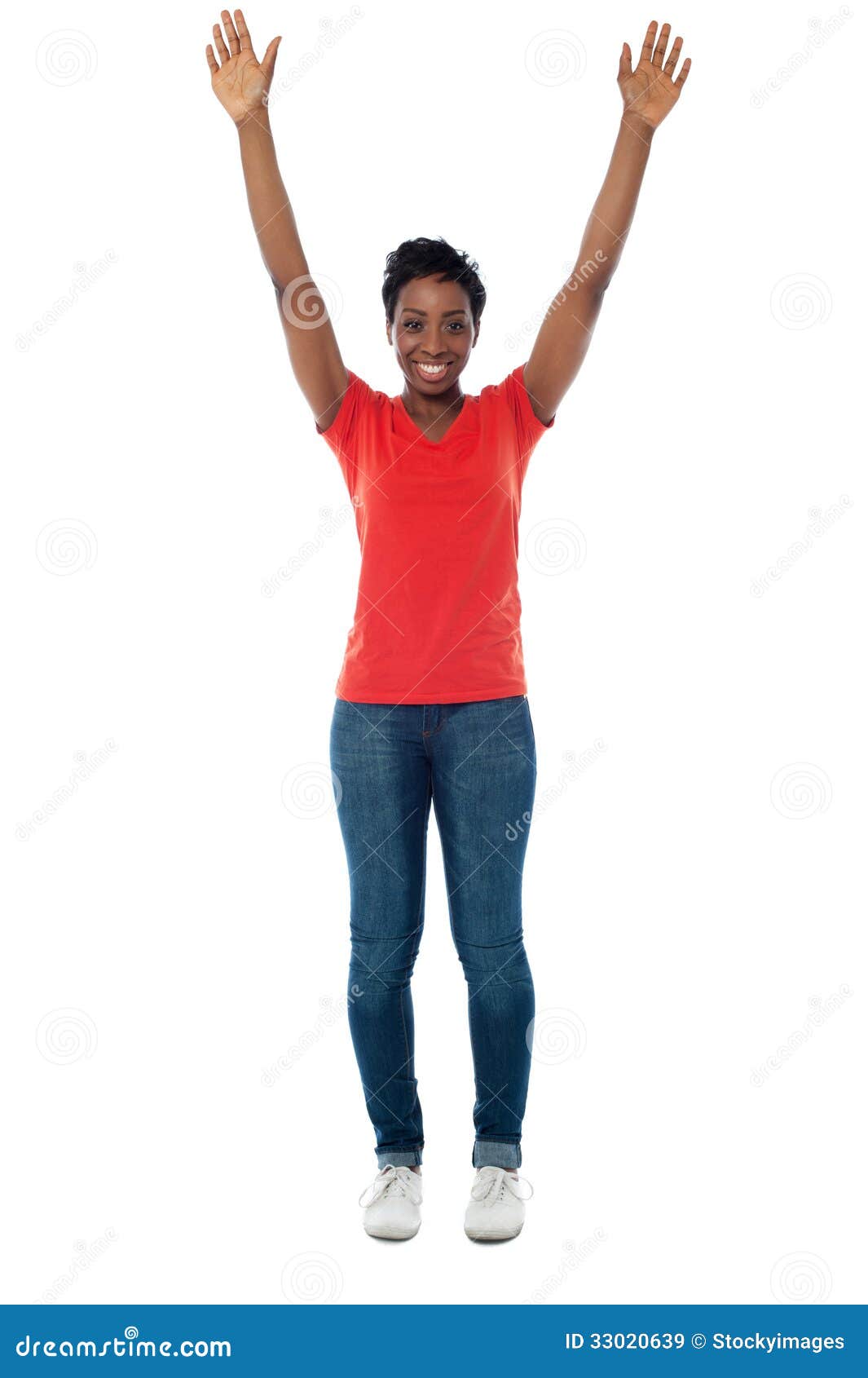 Excited Woman Raising Her Arms Up Stock Image - Image of arms, full ... Excited Woman Raising Her Arms Up Stock Image - Image of arms, full ...